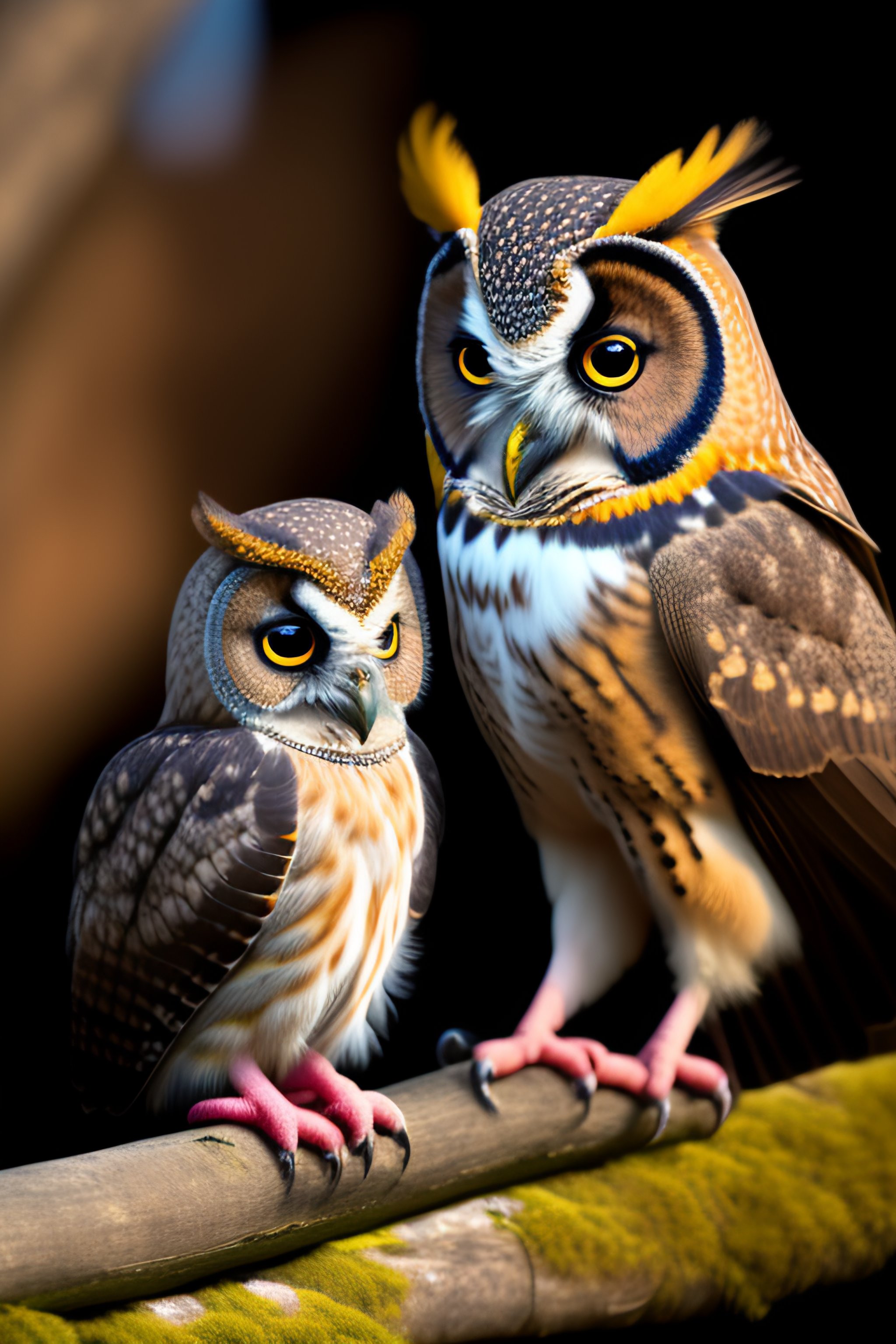 Lexica - Two owl chicks