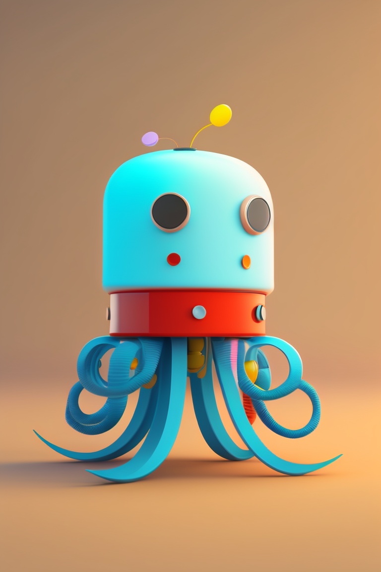 Lexica - Fun robot octopus, style minimalist