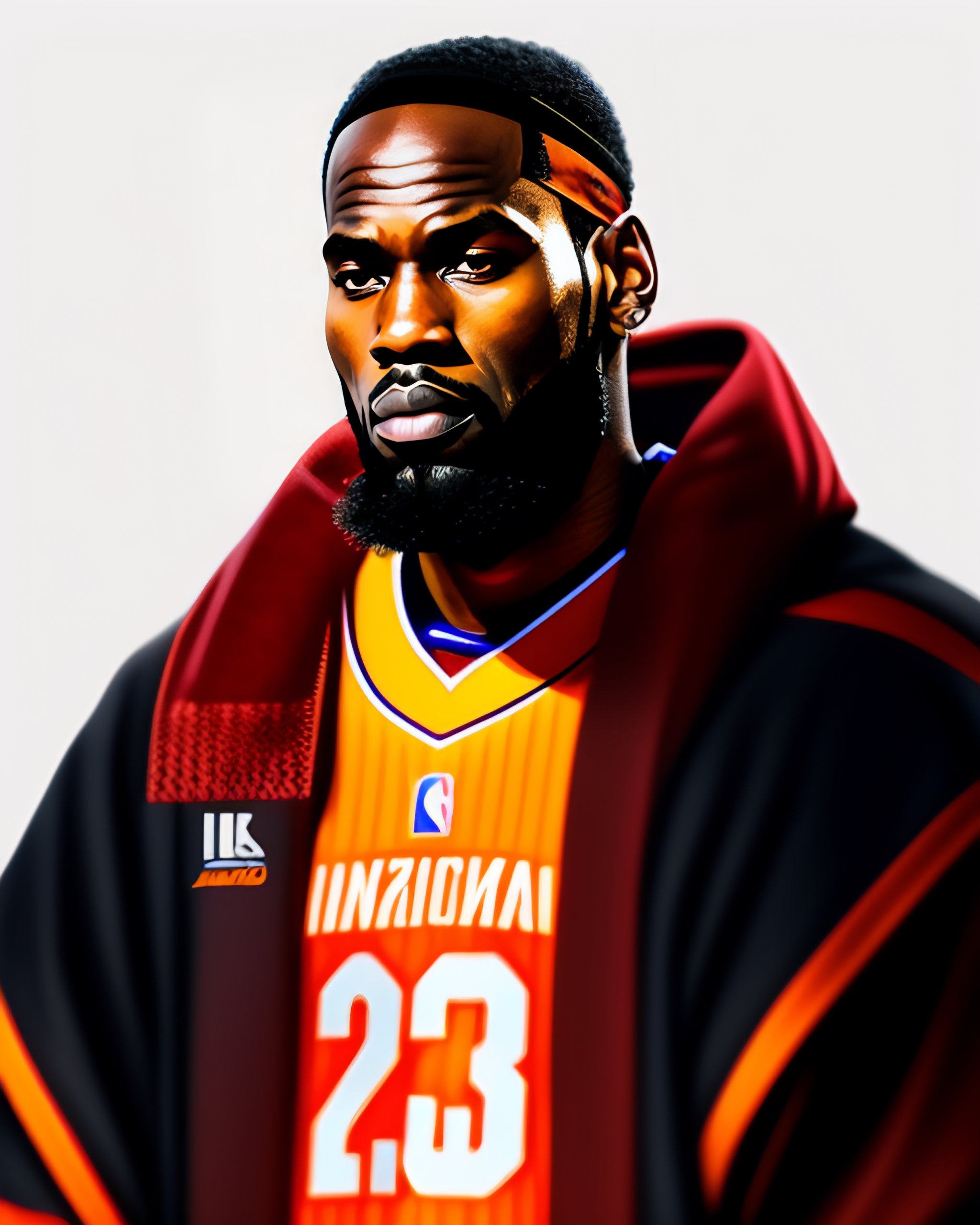 Lexica - Lebron james dress like a sekiro, 2d, cartoon