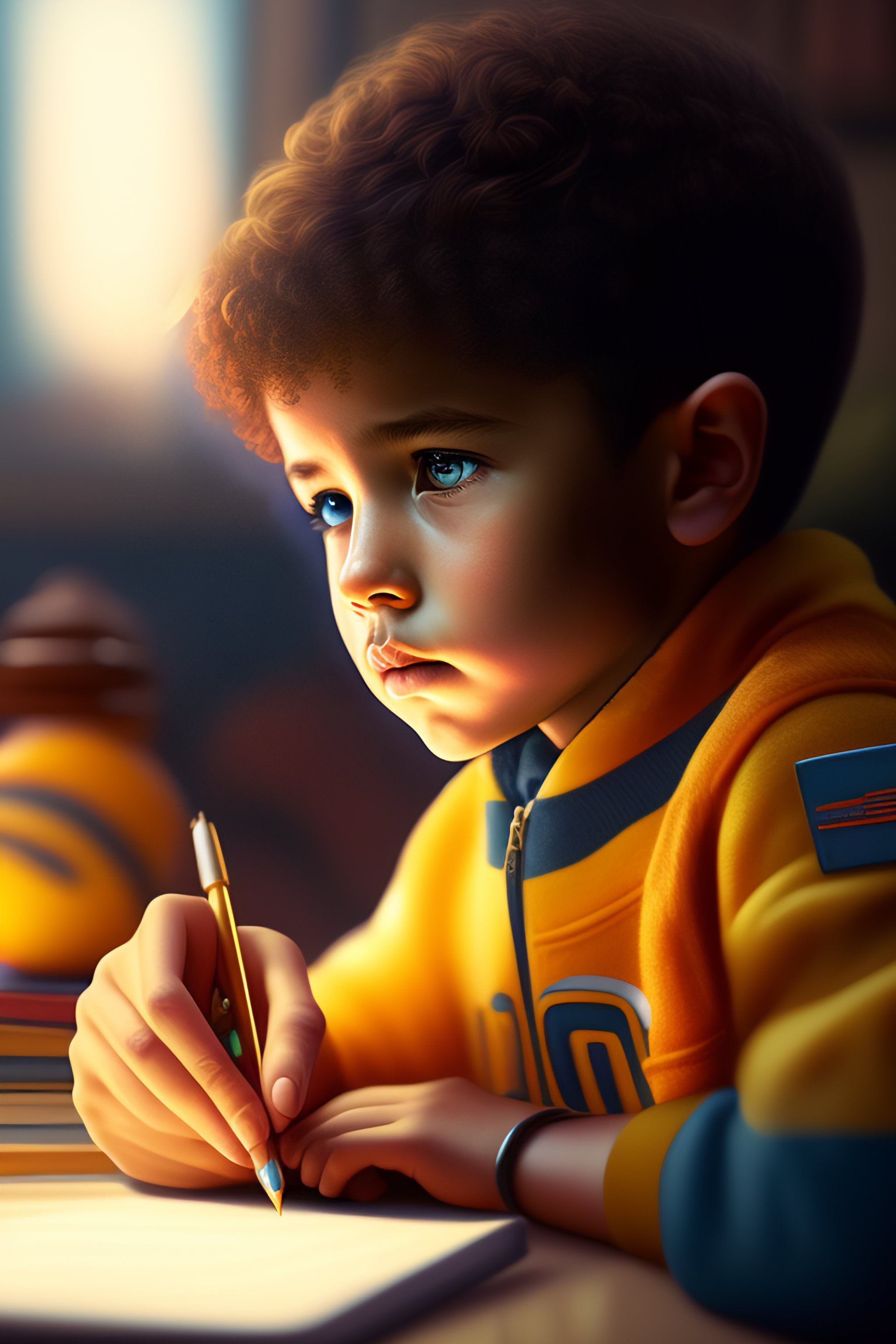Lexica - A young kid writing on a notepad, lil dicky, highly detailed, digital painting ...