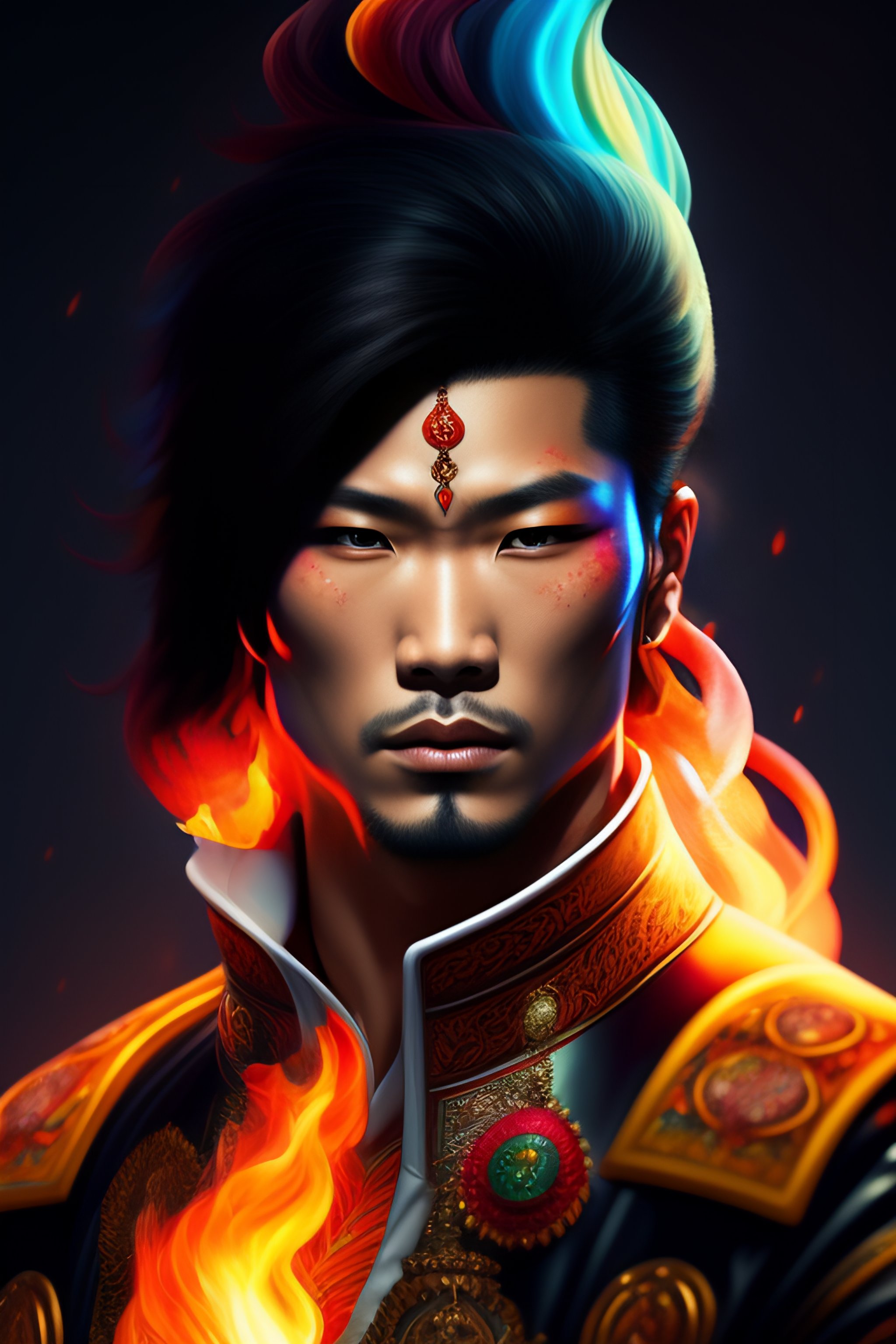 Lexica - An extremely psychedelic portrait of a kyo Kusanagi, surreal ...