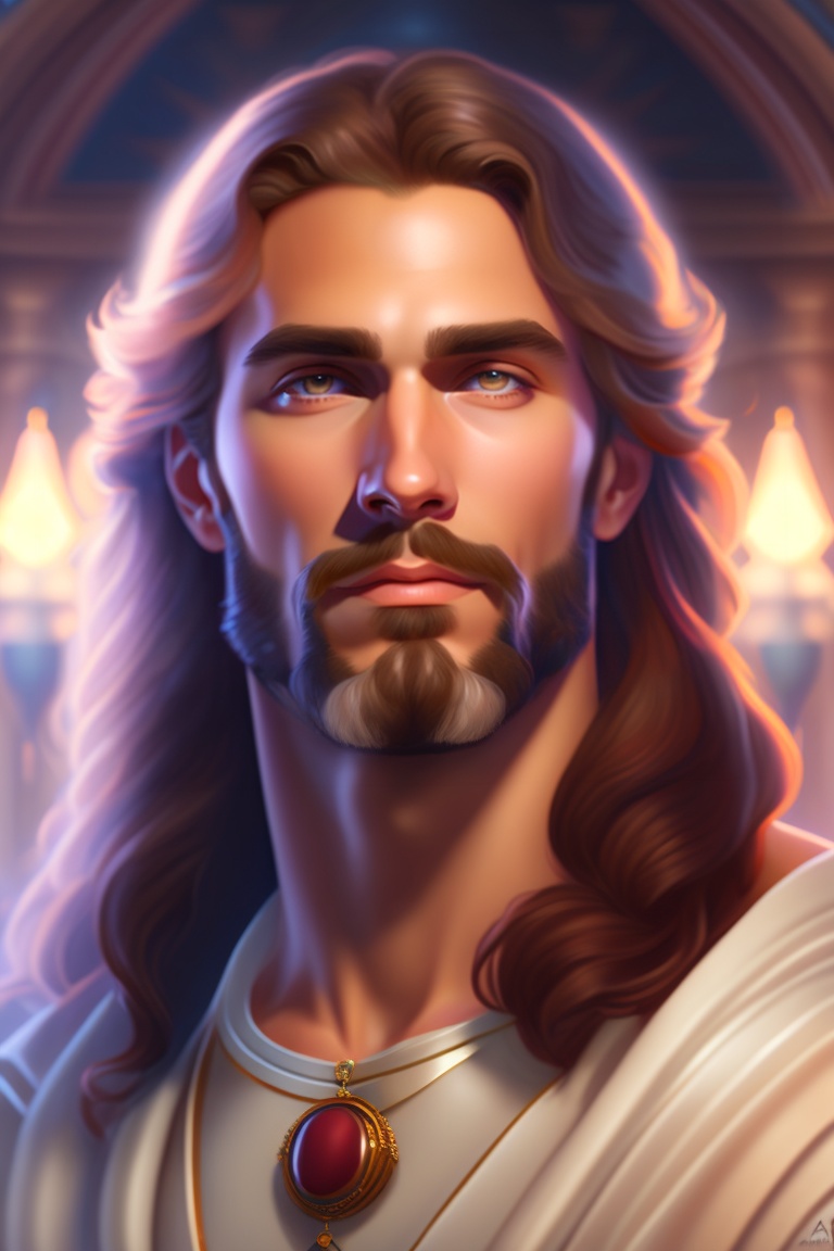 Lexica - Jesus Christ, realistic portrait, symmetrical, highly detailed ...