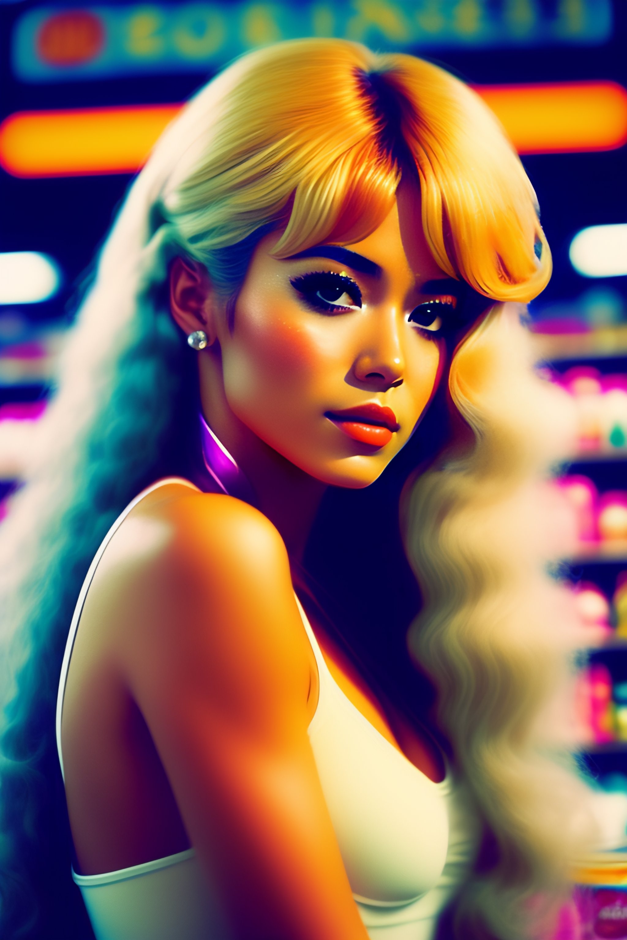 Lexica - Portrait of Shakira Vintage 70's anime style. stylish model in ...