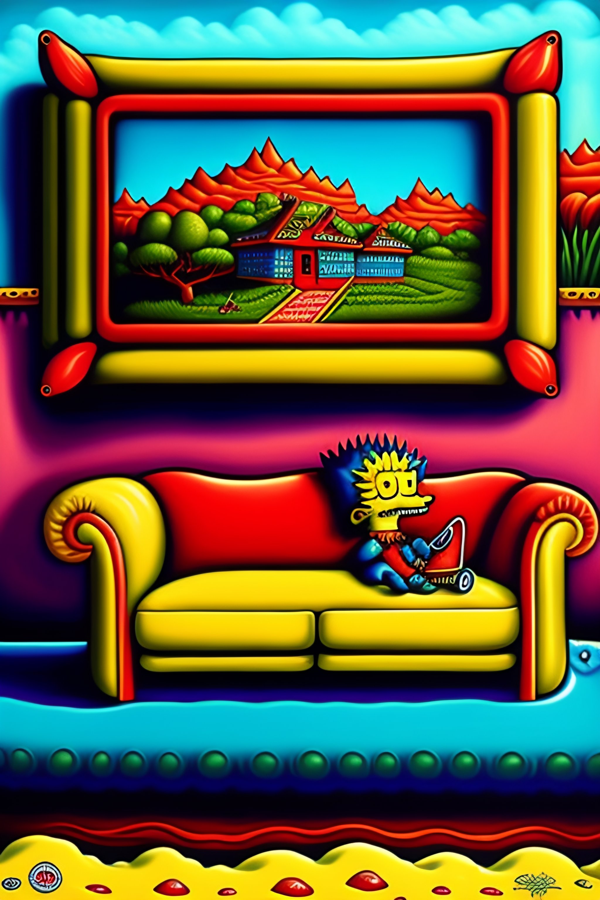Lexica - Simpsons couch gag by Todd Schorr