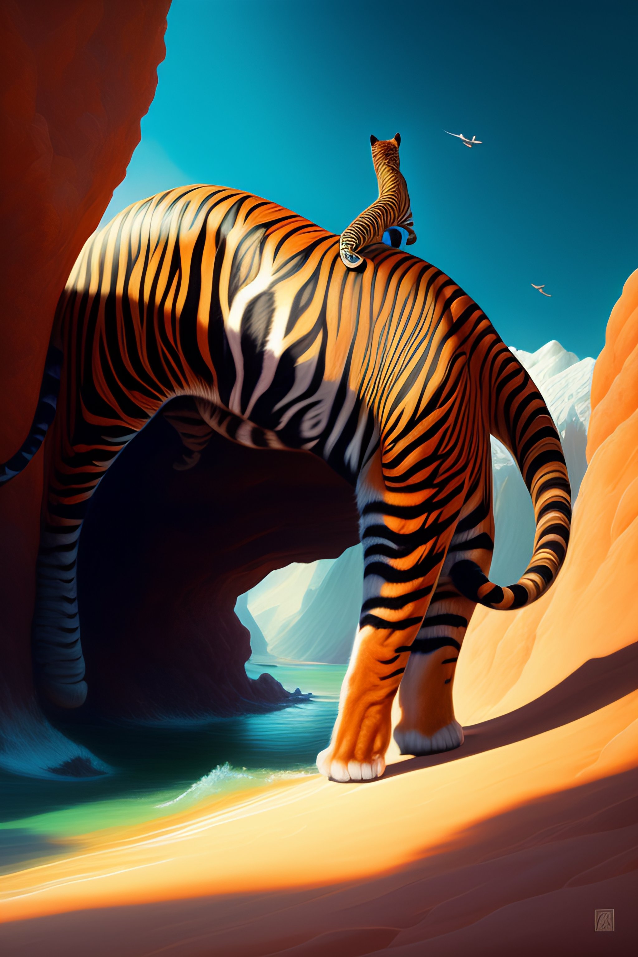 Lexica - Excellent painted isometric view of tiger, high quality ...