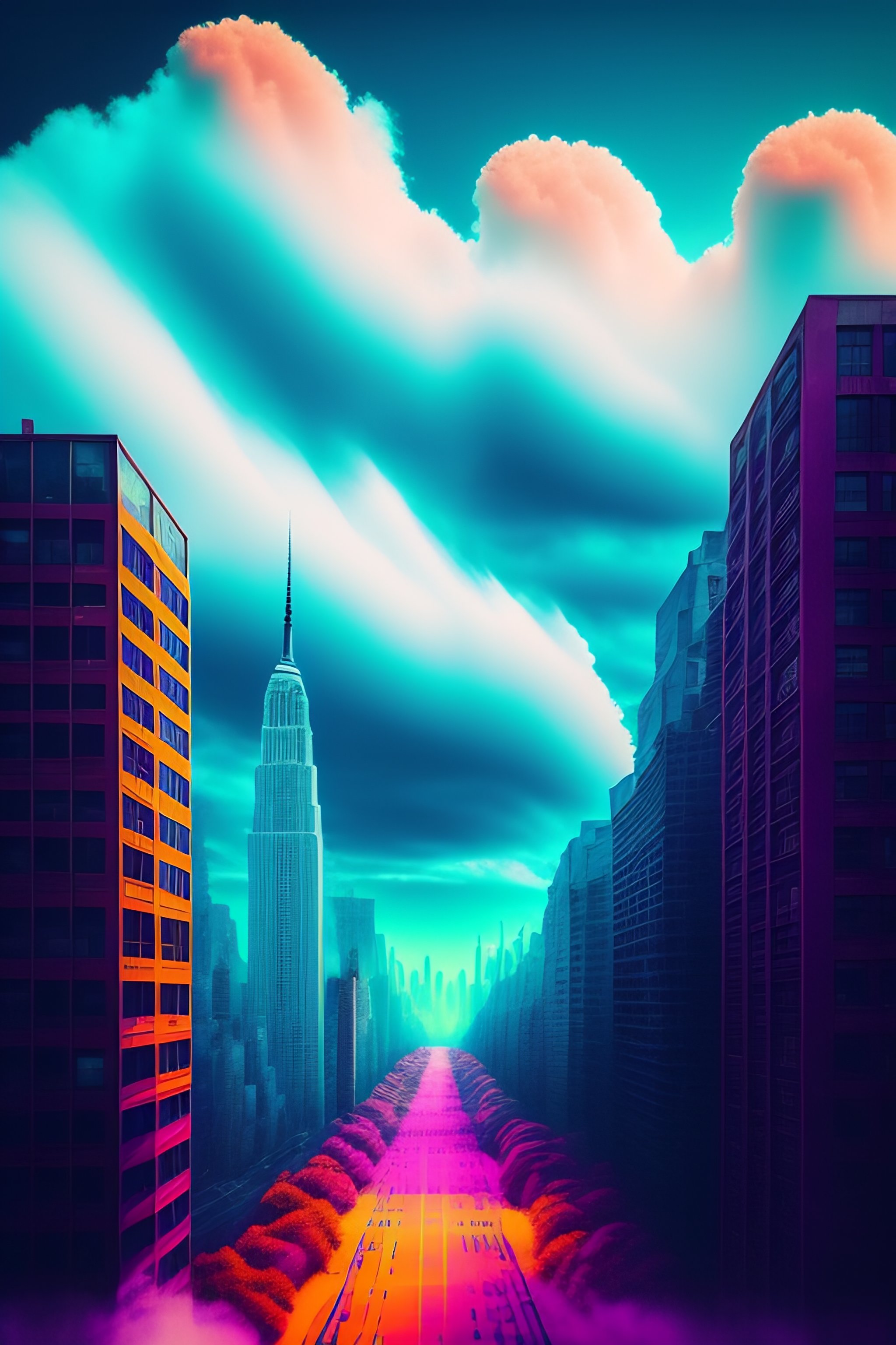 Lexica - Surreal cityscape, new york in a dream, buildings made of ...