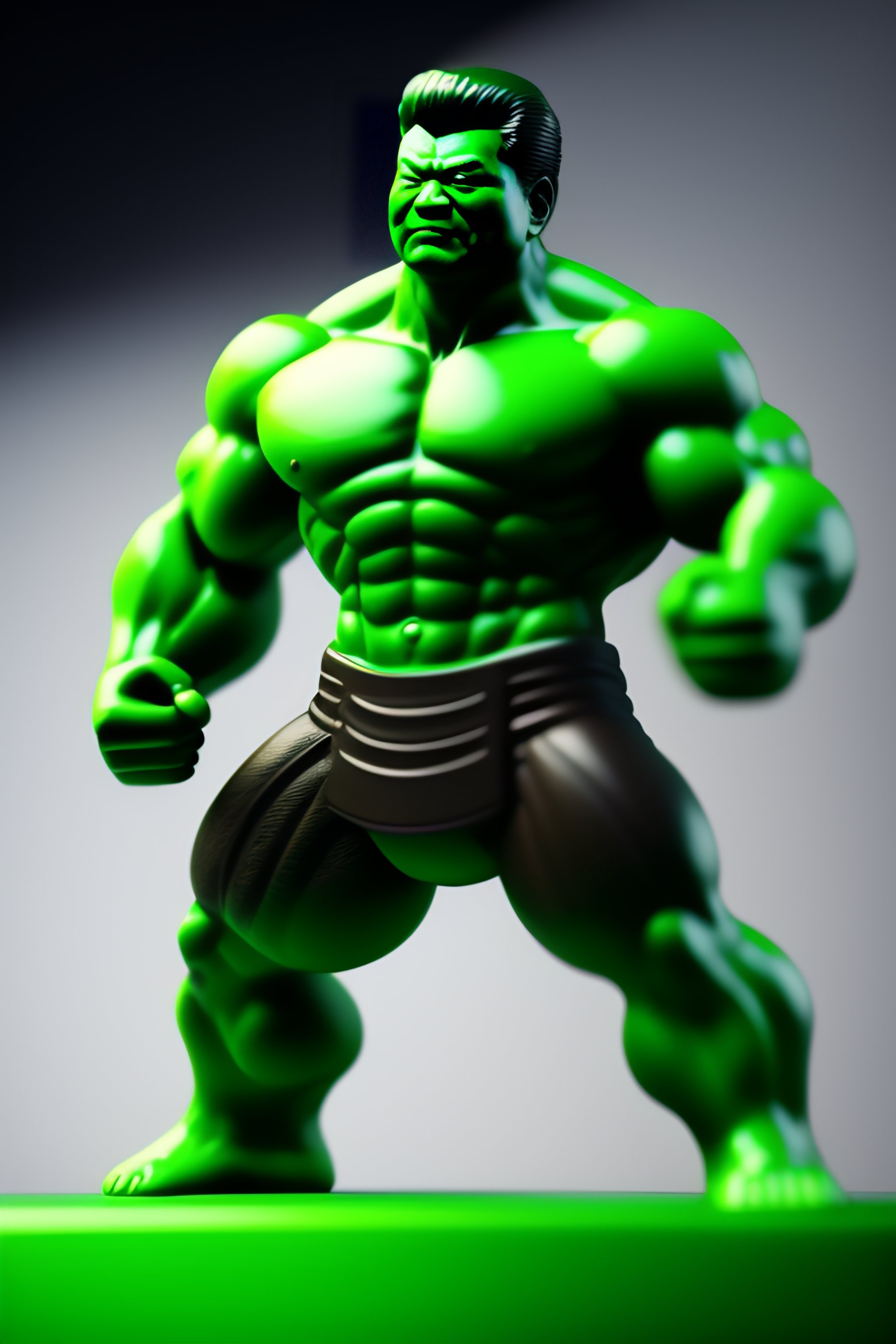 Lexica - Xi President in hulk with green skin is fighting in 3d render