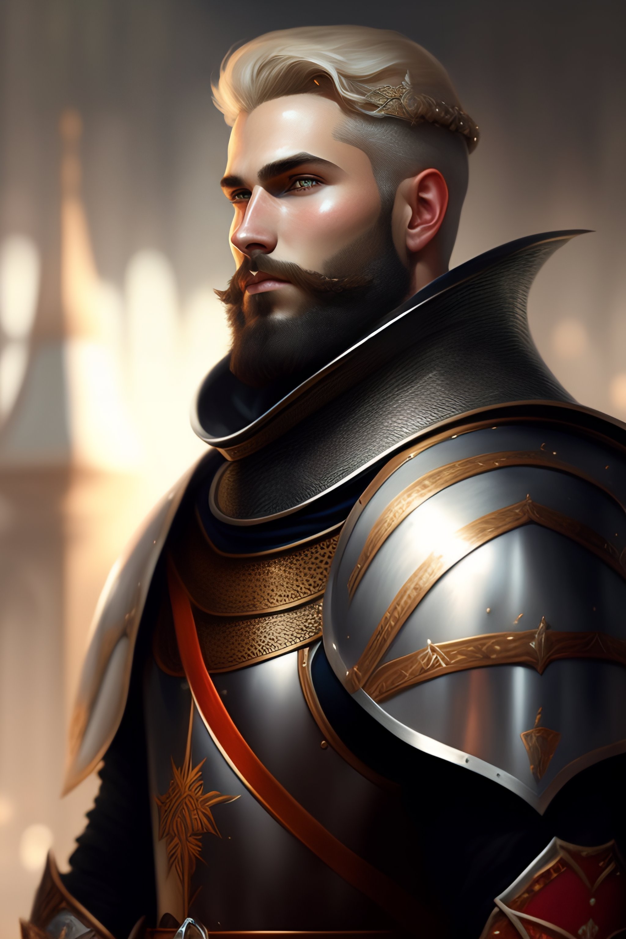 Lexica - A portrait of a medieval knight with a short beard and short ...