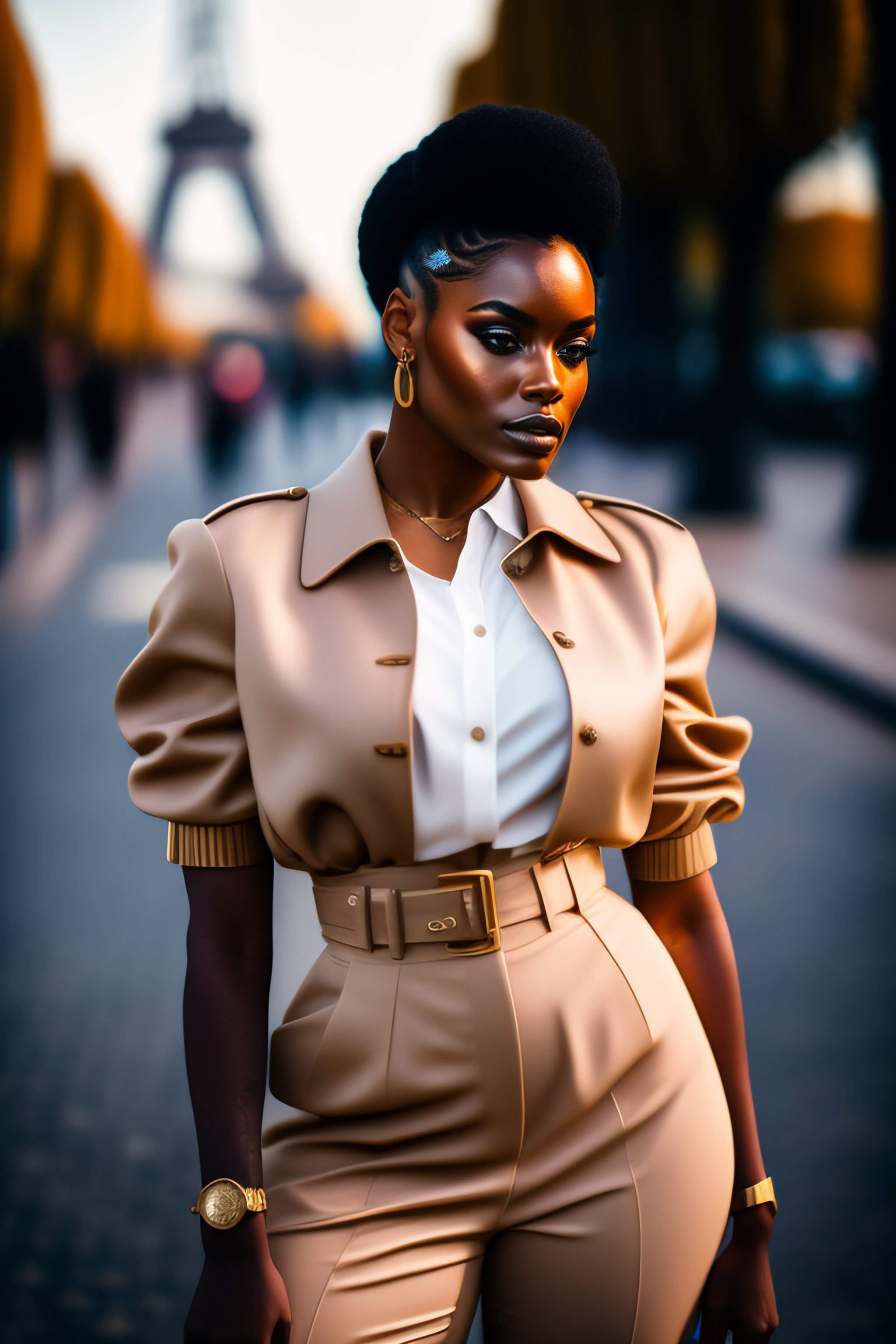 Lexica - Fashion Portrait of full body black model wearing casual ...