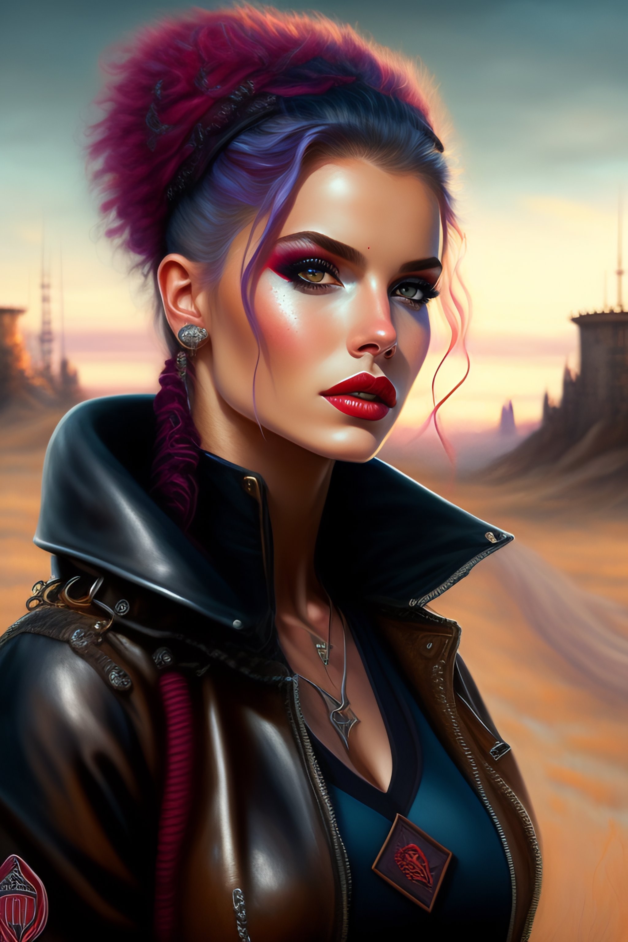 Lexica - Cute punk vampir girl, mad max jacket, renaissance, cables on ...