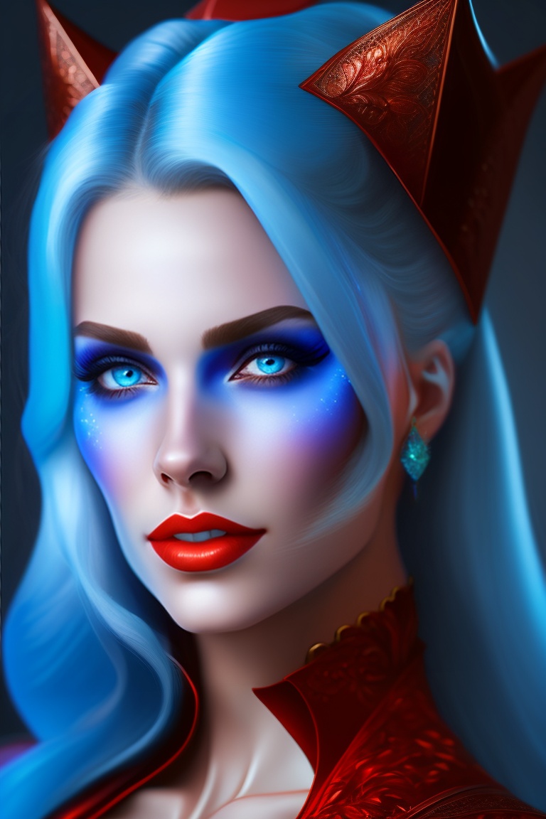 Lexica - Woman Mermaid vampire ,With blue eyes ,With fangs of a vampire