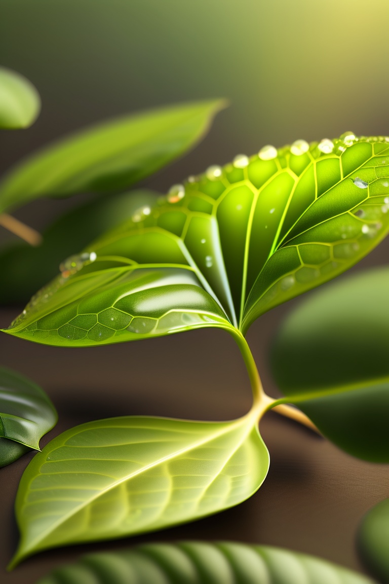 Lexica - Ultra realistic photo of several leaves green, drop of water ...
