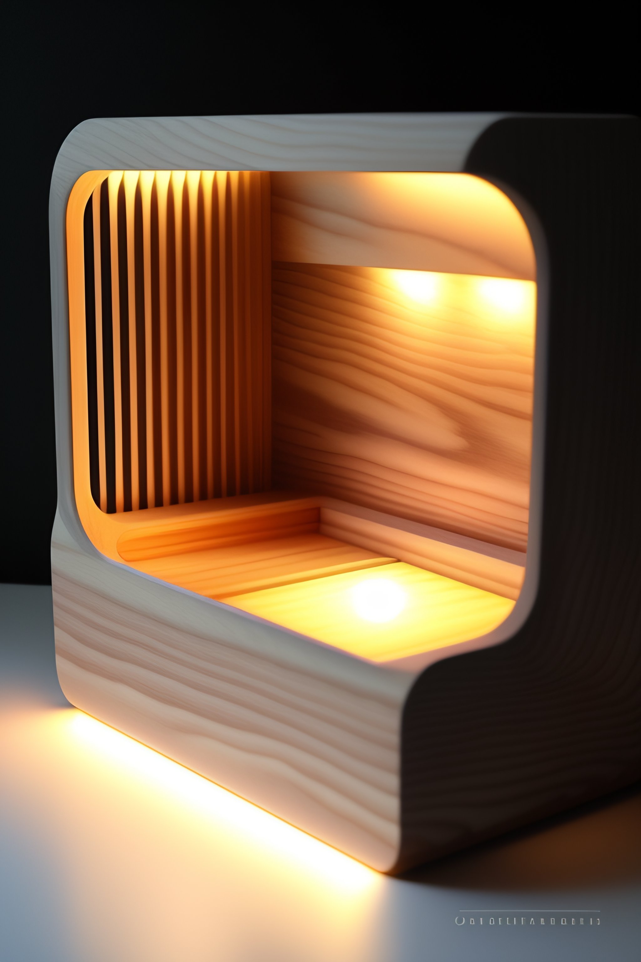 Lexica - Lasercut wood case box led MDF furniture