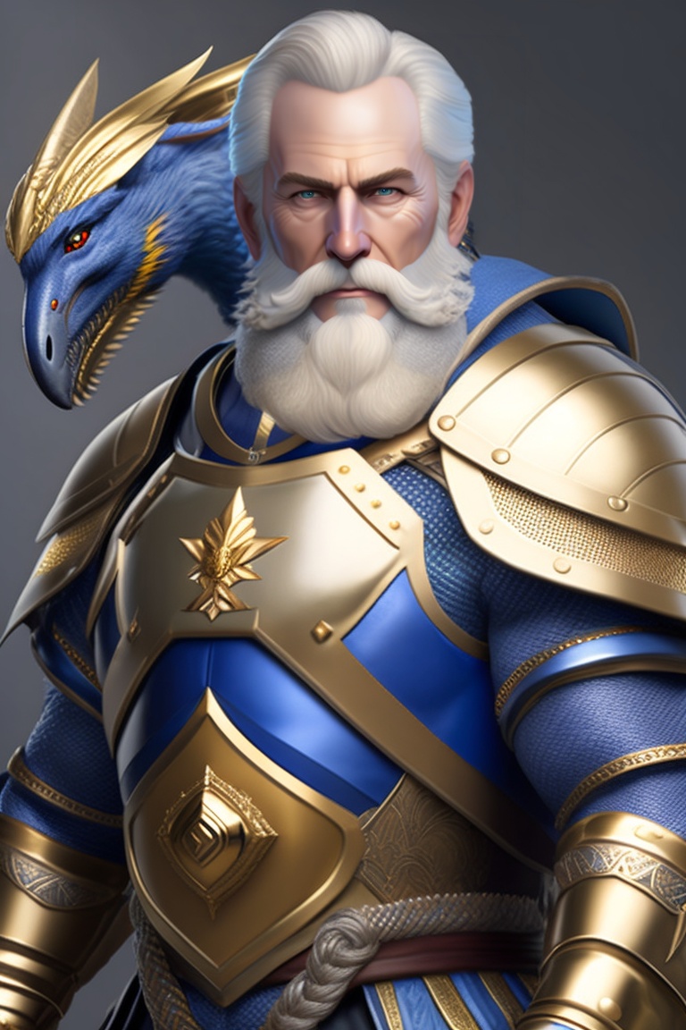 Lexica - 60 year old male white human, white bearded, using a golden ...