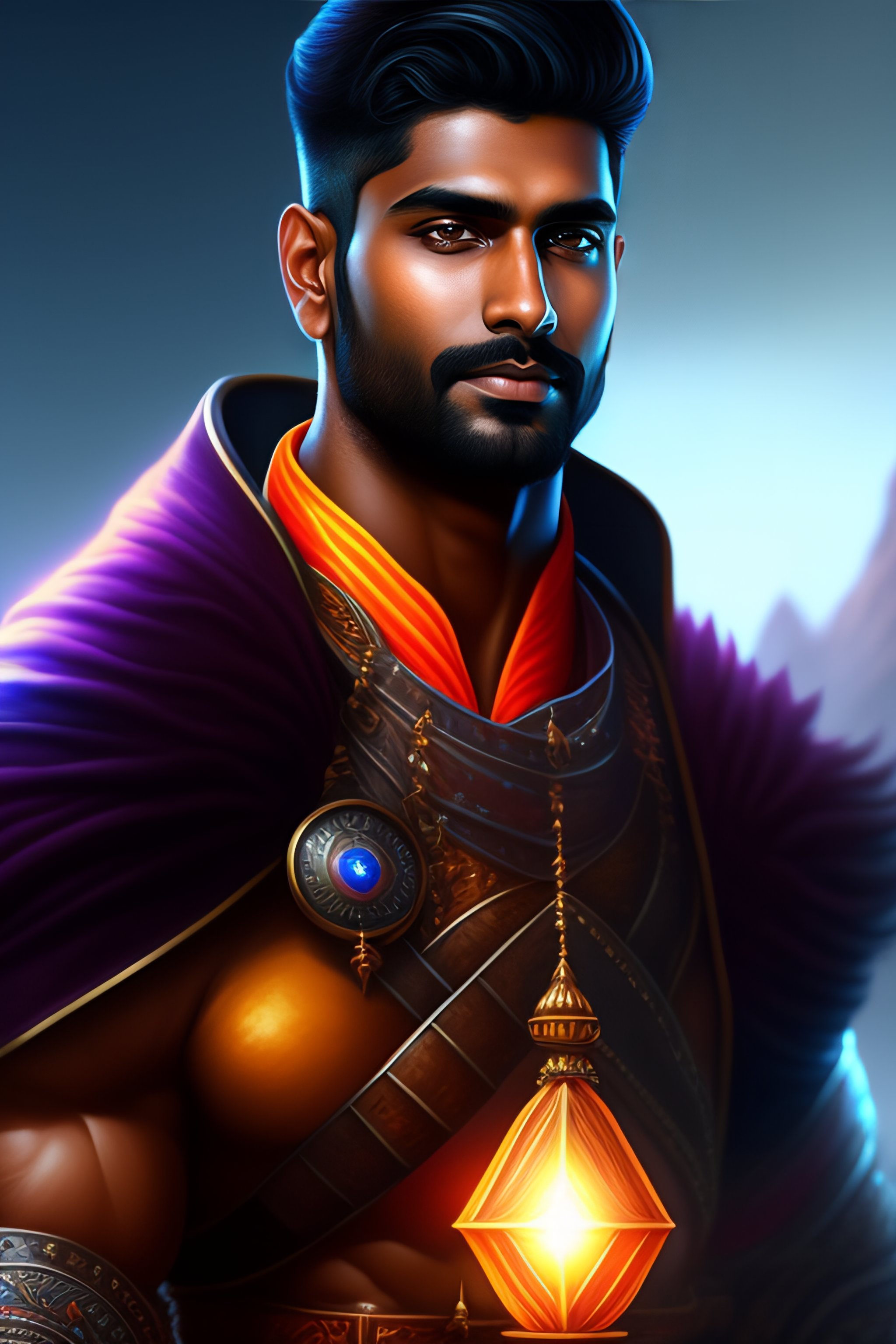 Lexica - Portrait of a Aditya Karikalan, fantasy, front light, muscular ...