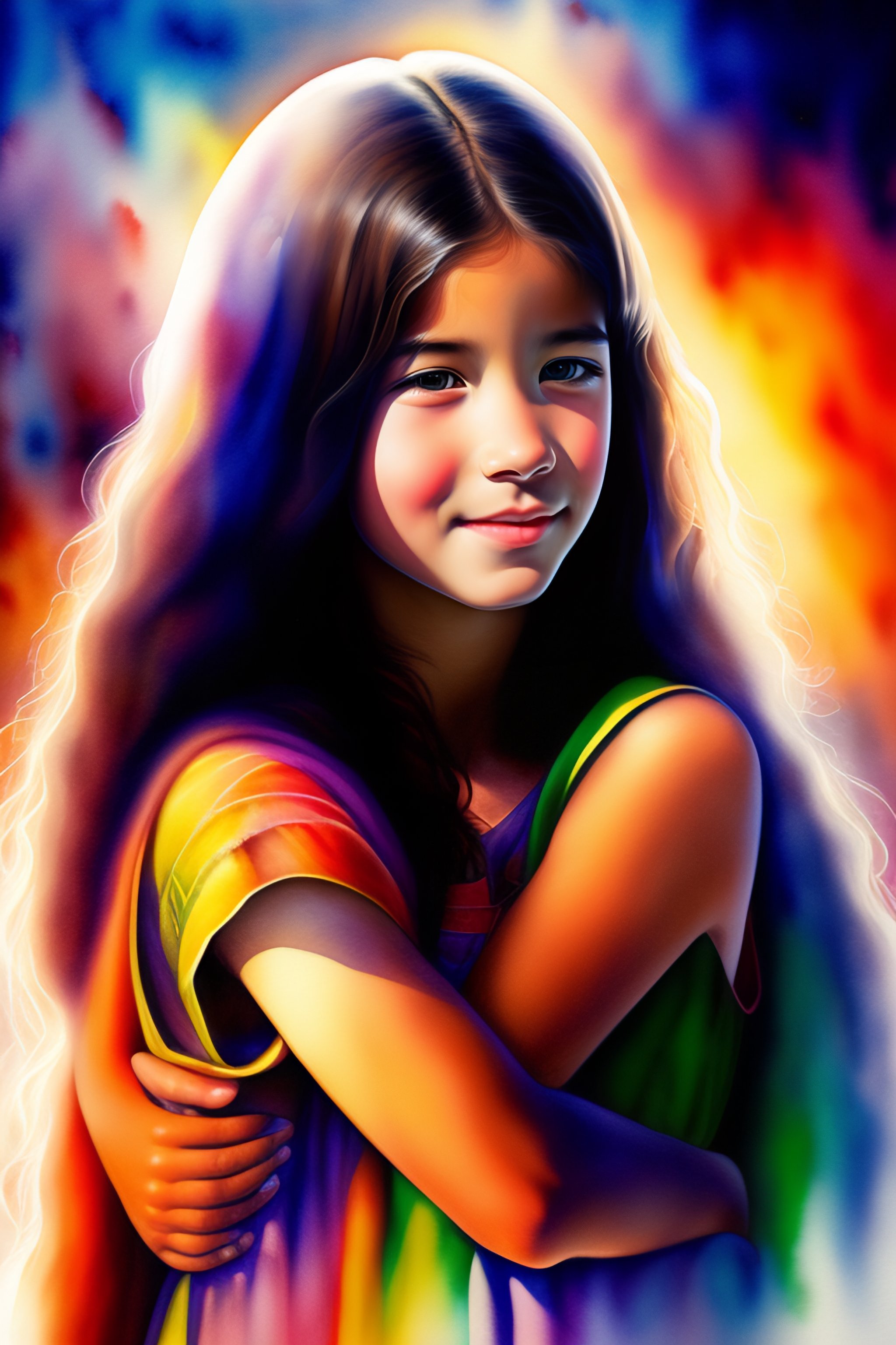 Lexica - God jesus hug girl, watercolor art