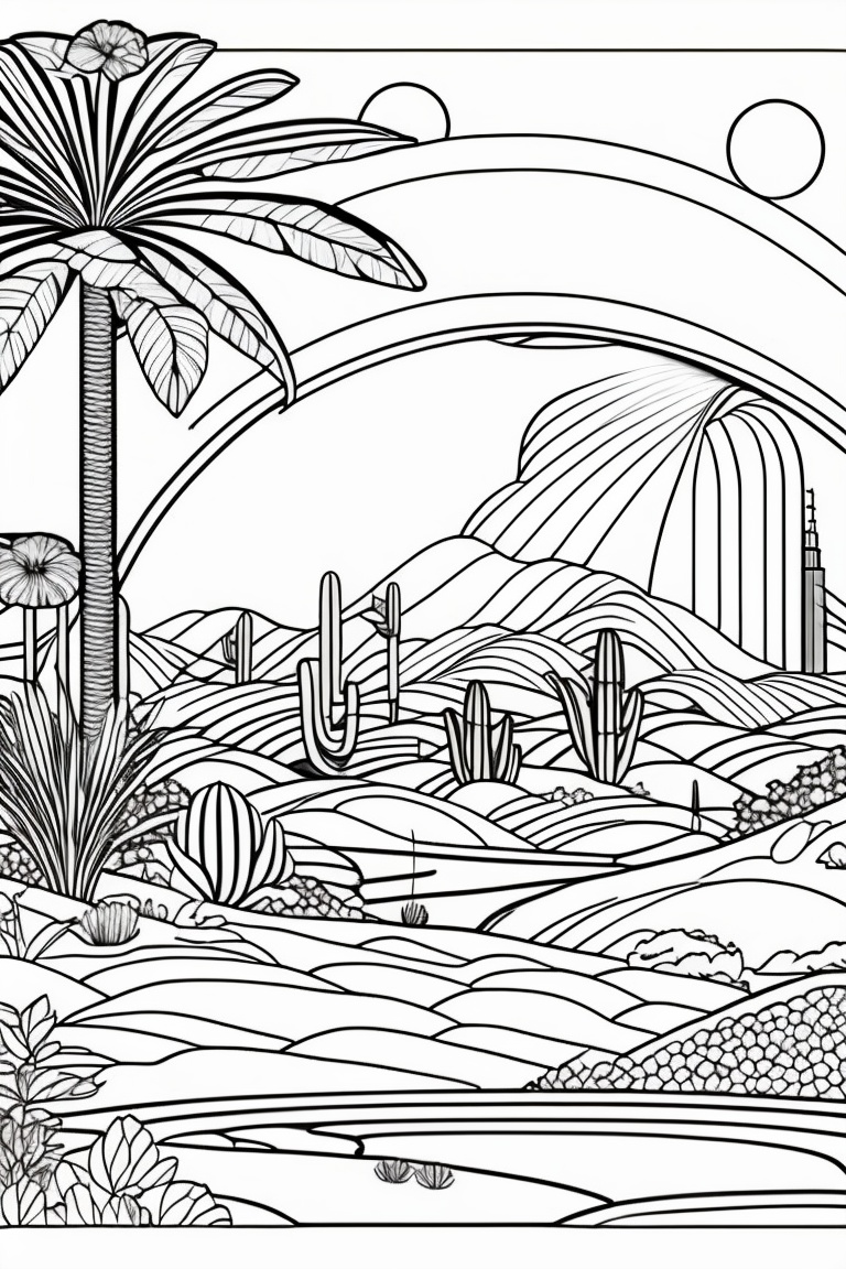 Desert Oasis Coloring Pages