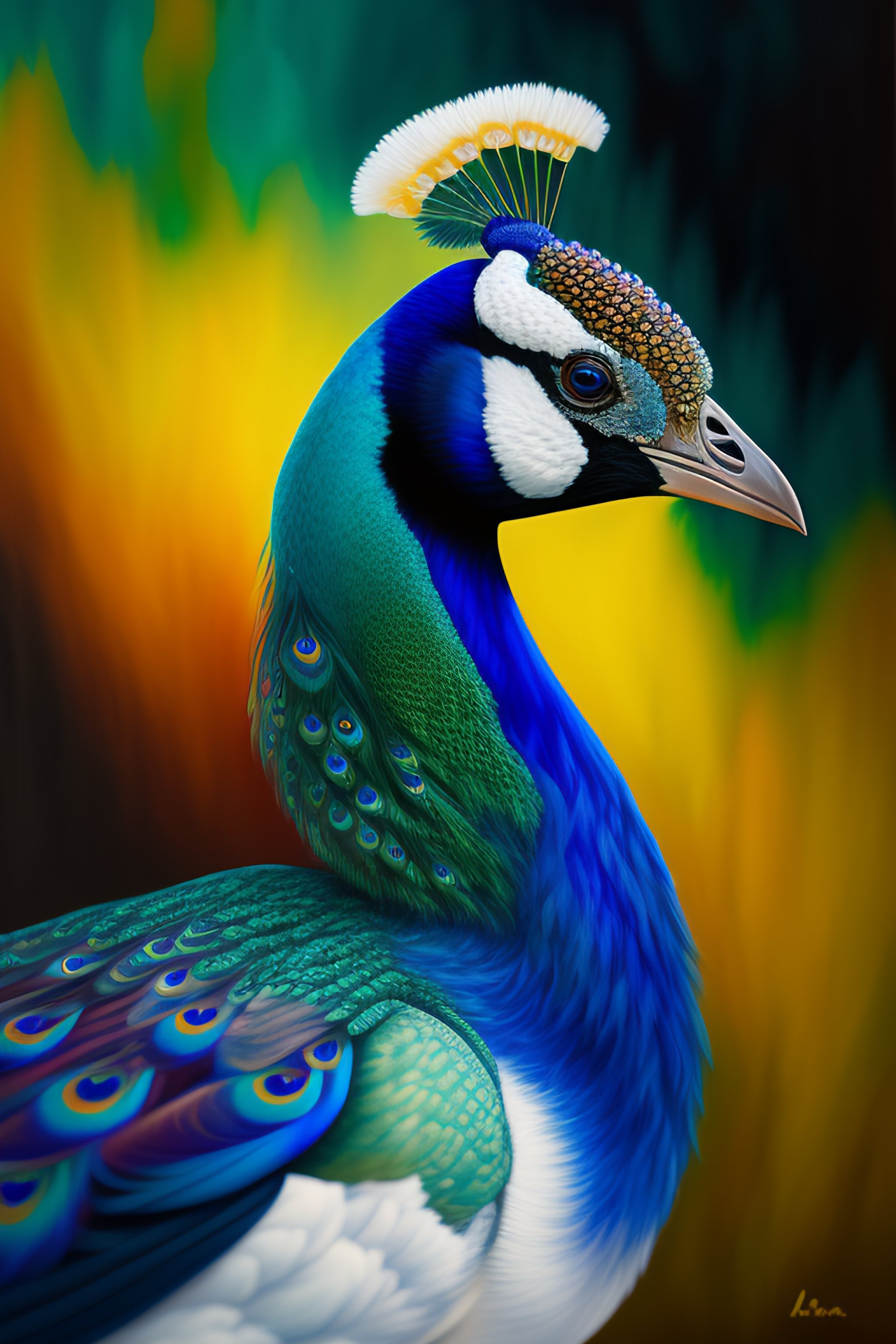 Lexica - Peacock full color painting