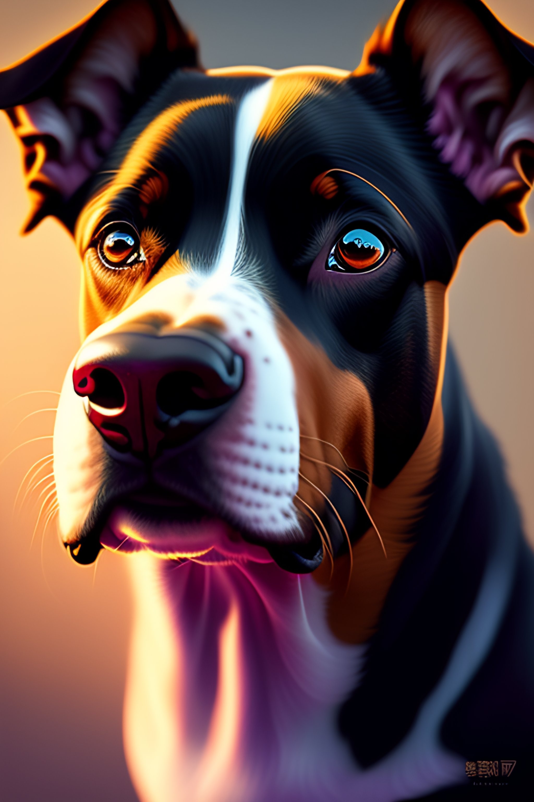 Lexica - Close-up ,a portrait of dog, art by lois van baarle and loish ...