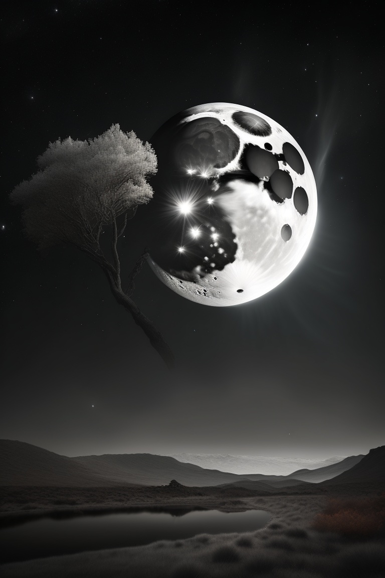 Lexica - The moon, black and white