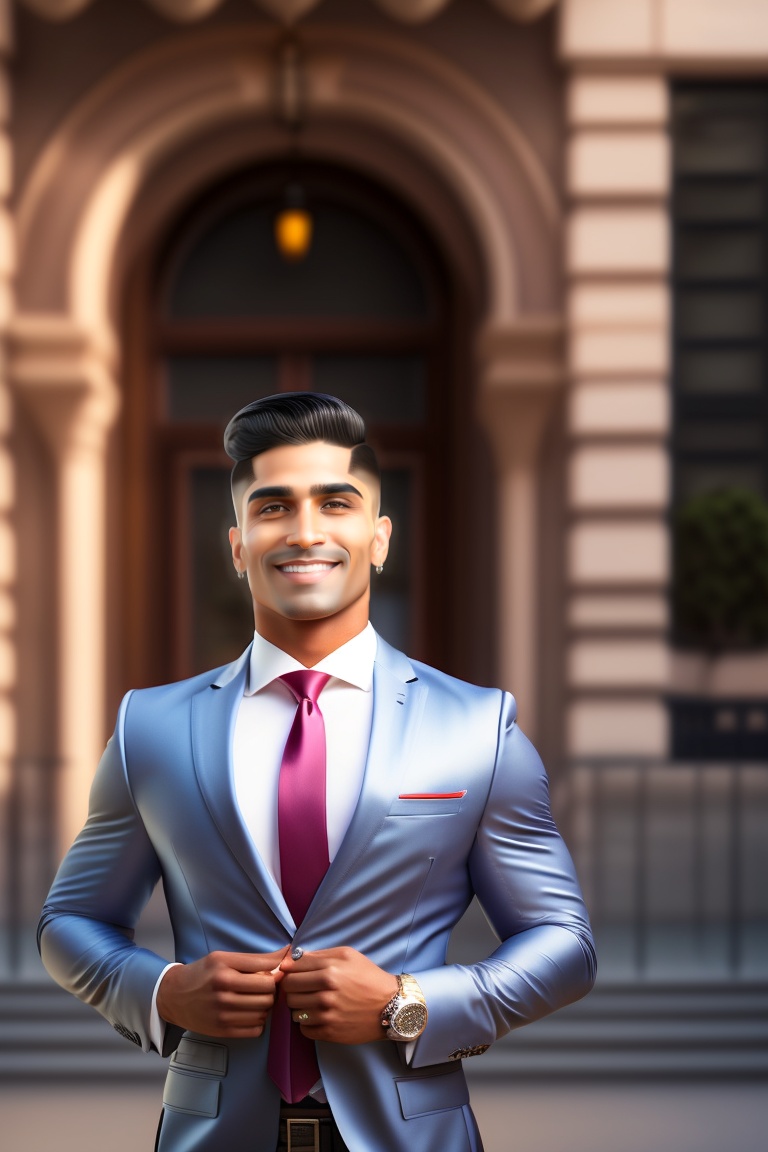 Lexica - REAL ESTATE AGENT,INDIAN,STANDING OUTSIDE A BULDING