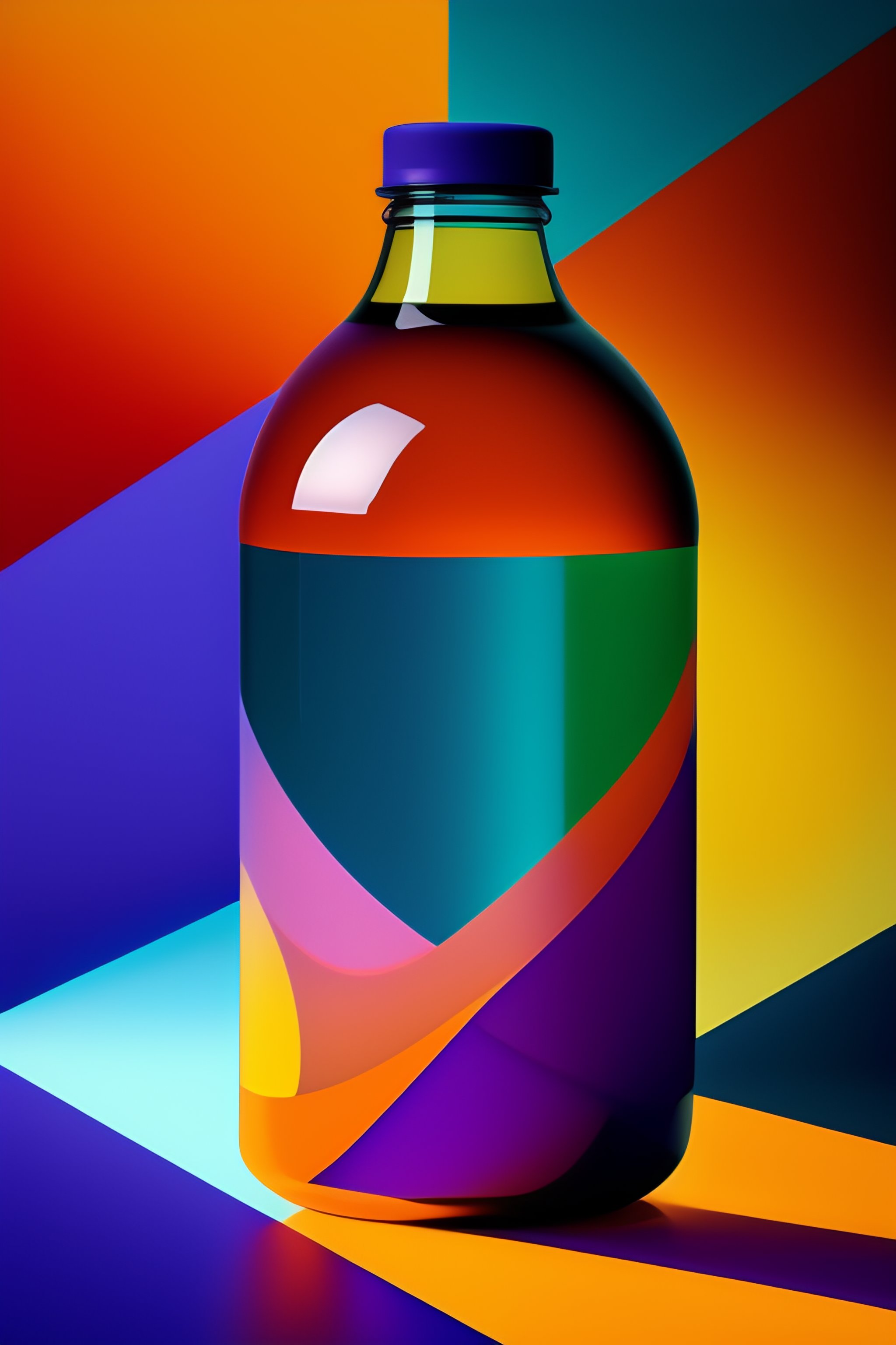 Lexica - Water bottle in the style of cubism