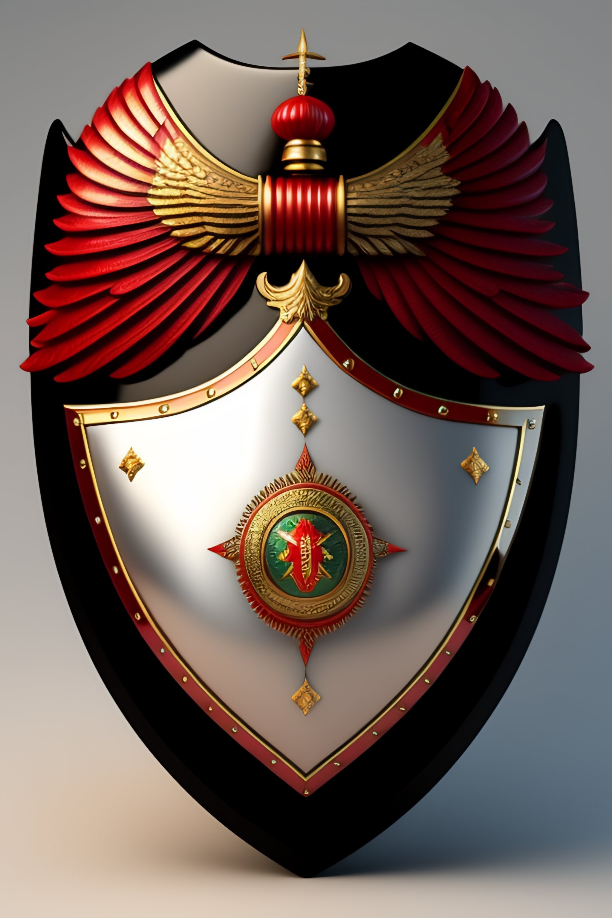 Lexica - Winged hussar shield with crossed spears behind