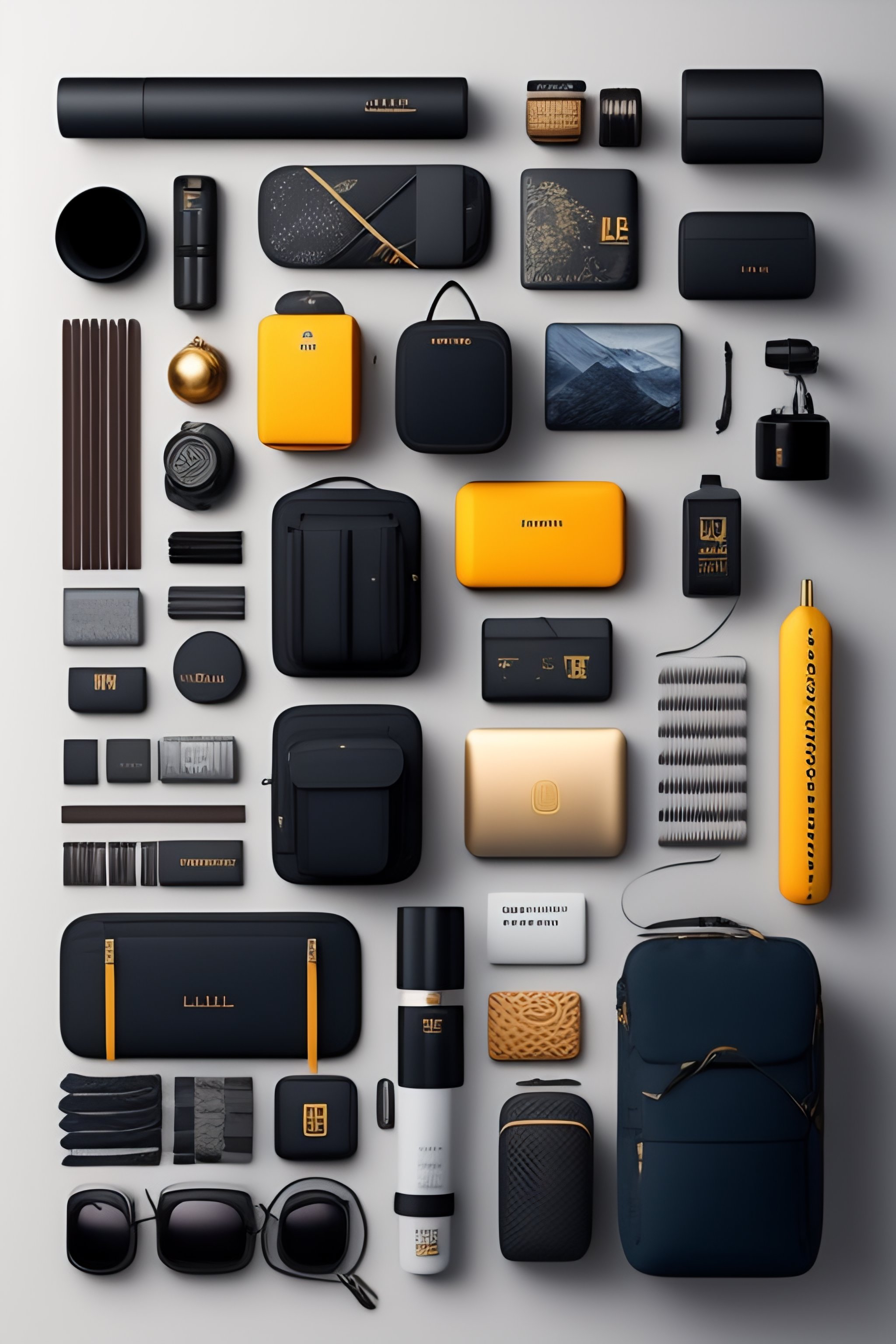 Lexica - Trending fashion items from 2045, knolling, knolling layout ...