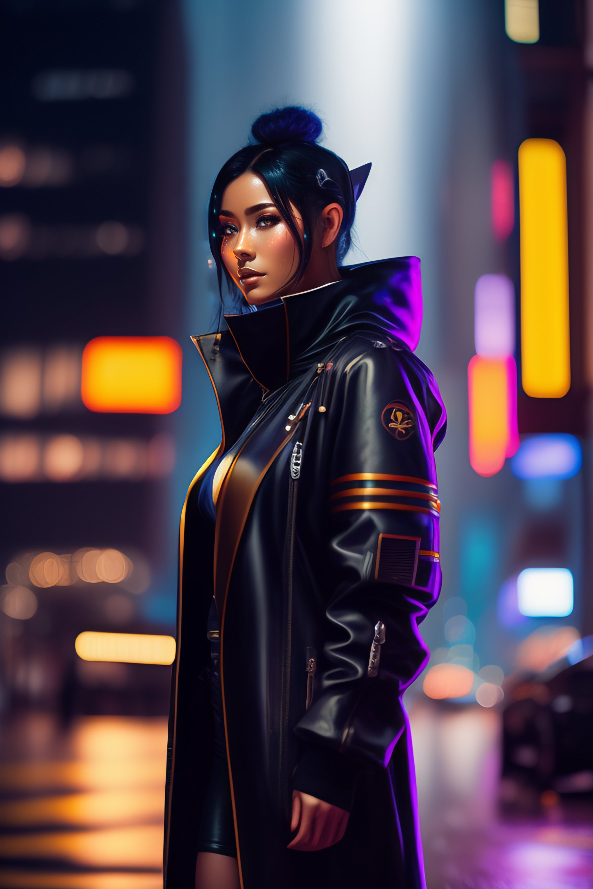 Lexica - Character portrait of a robot wearing stylish cyberpunk ...