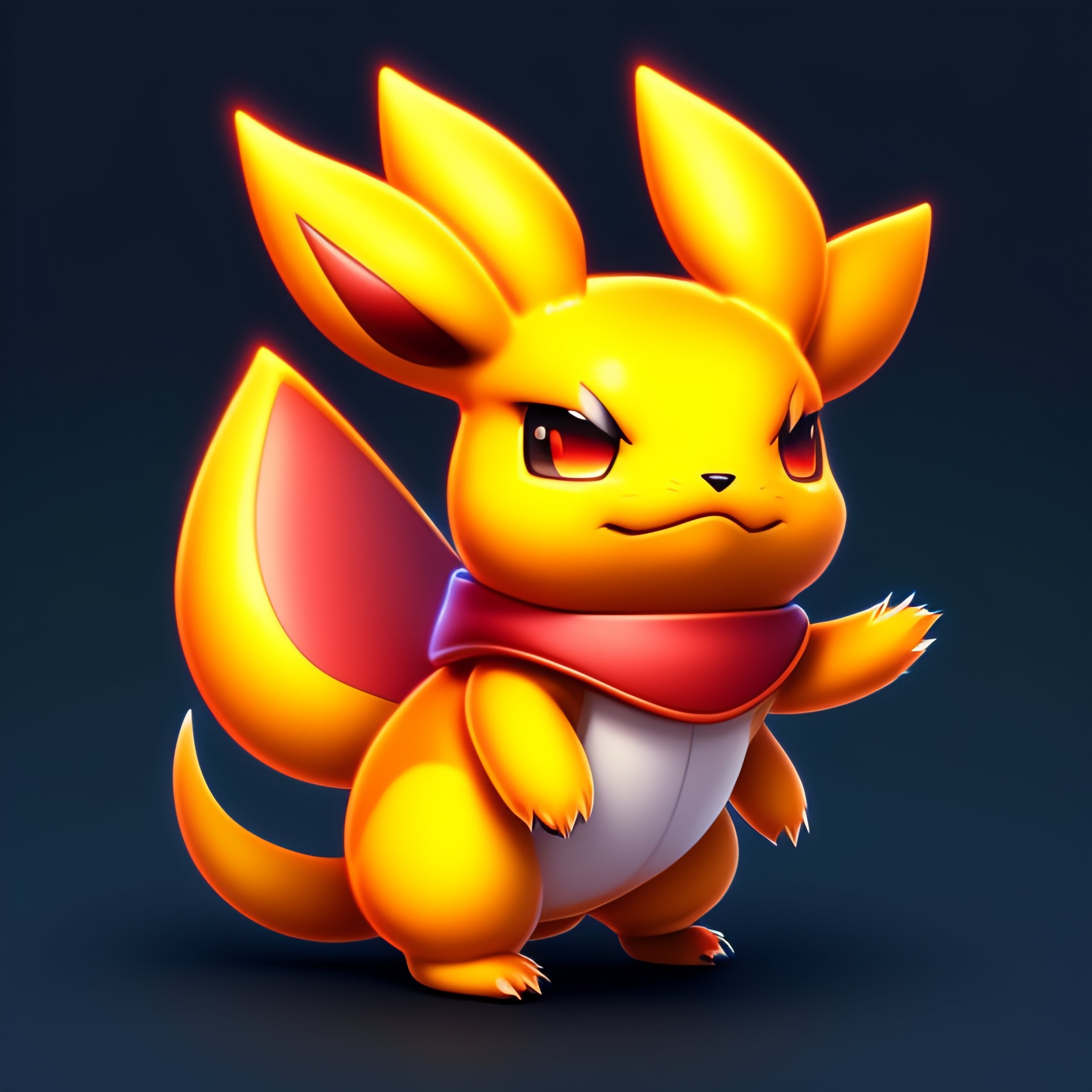Lexica - A futuristic pokemon, fire, legendary, cute, really cute, cozy ...