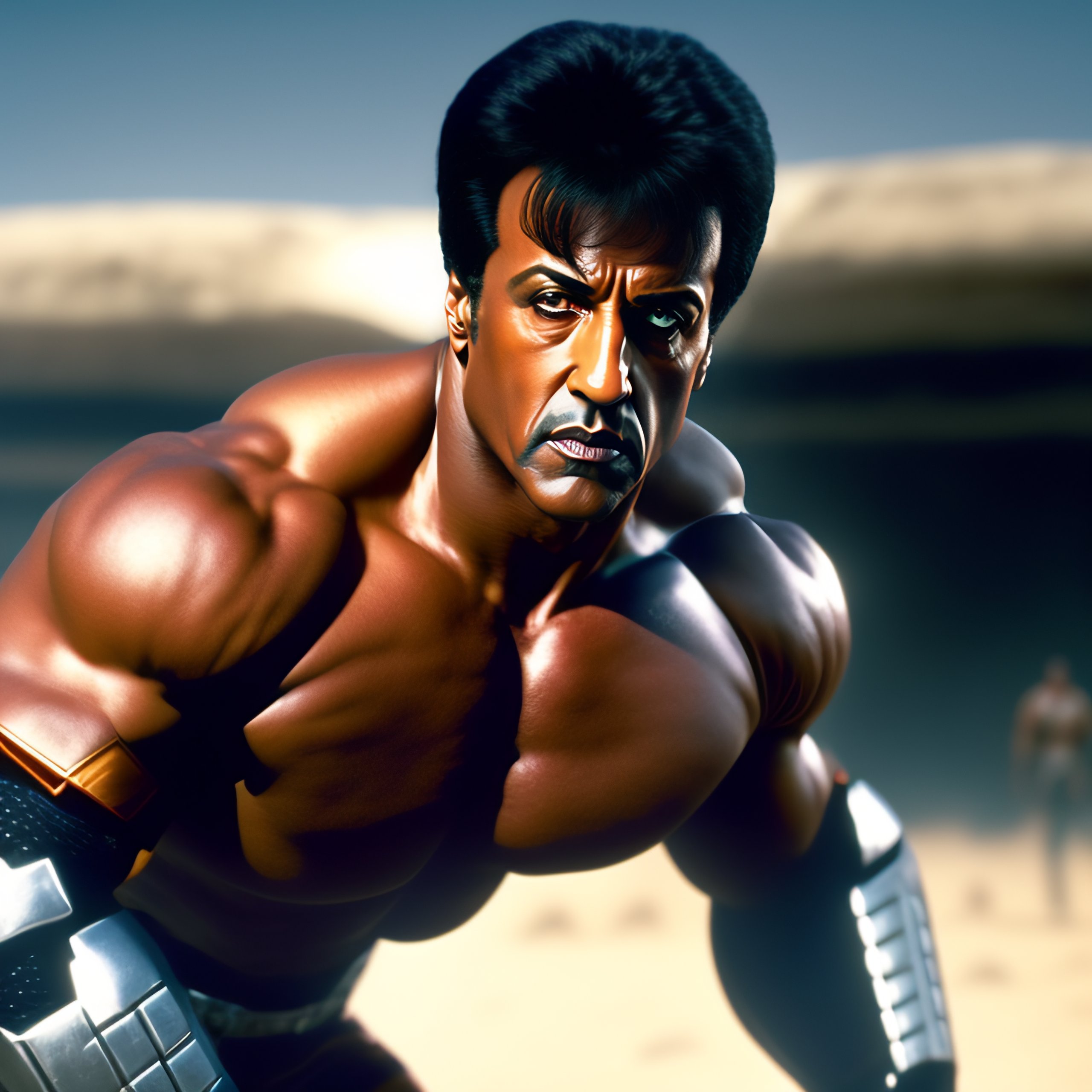 Lexica - Cyborg old sylvester stallone rocky, part robot, futuristic ...
