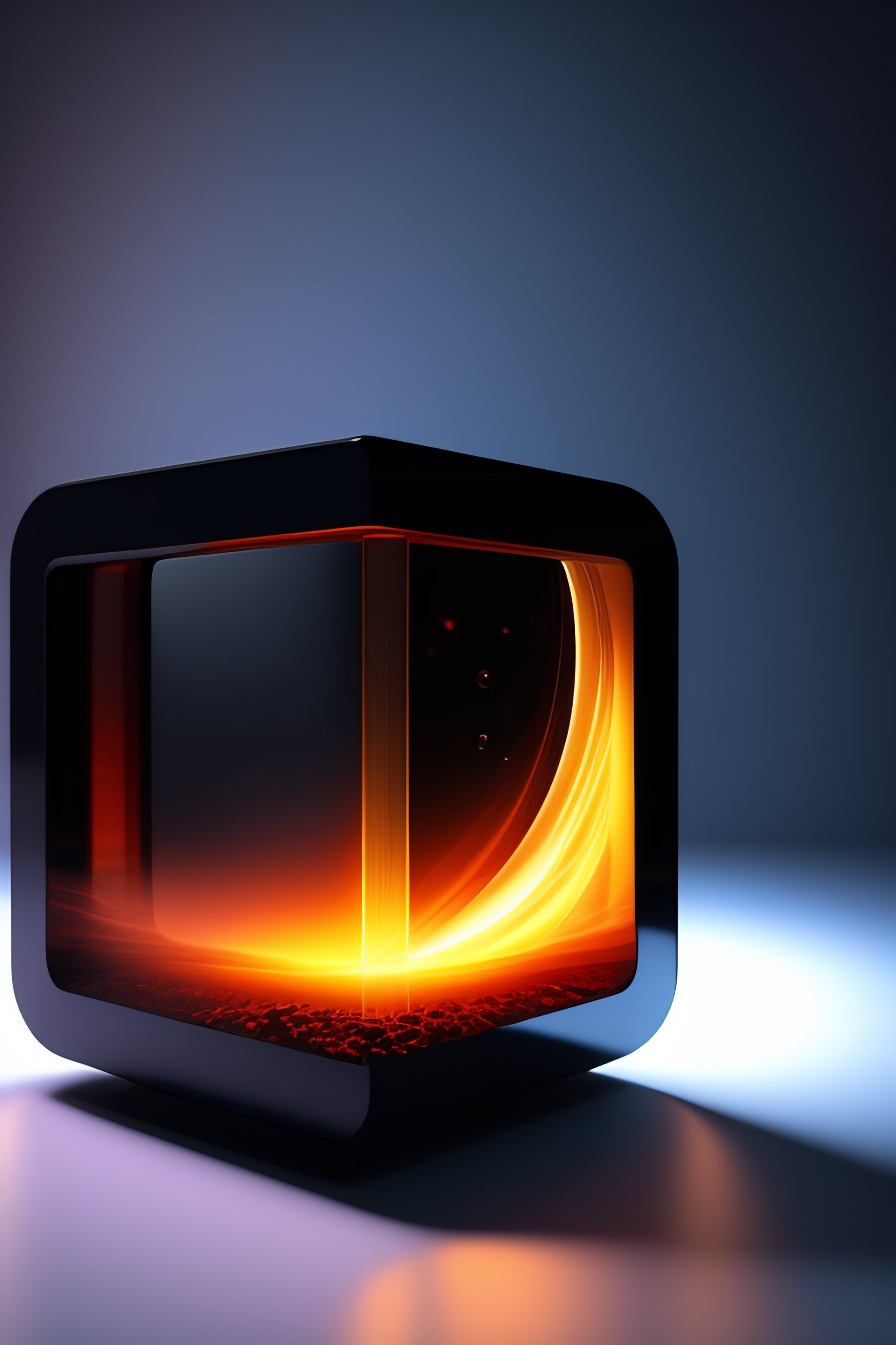 Lexica - Tv with a 3d cube on the screen, 3d render style, dark house ...
