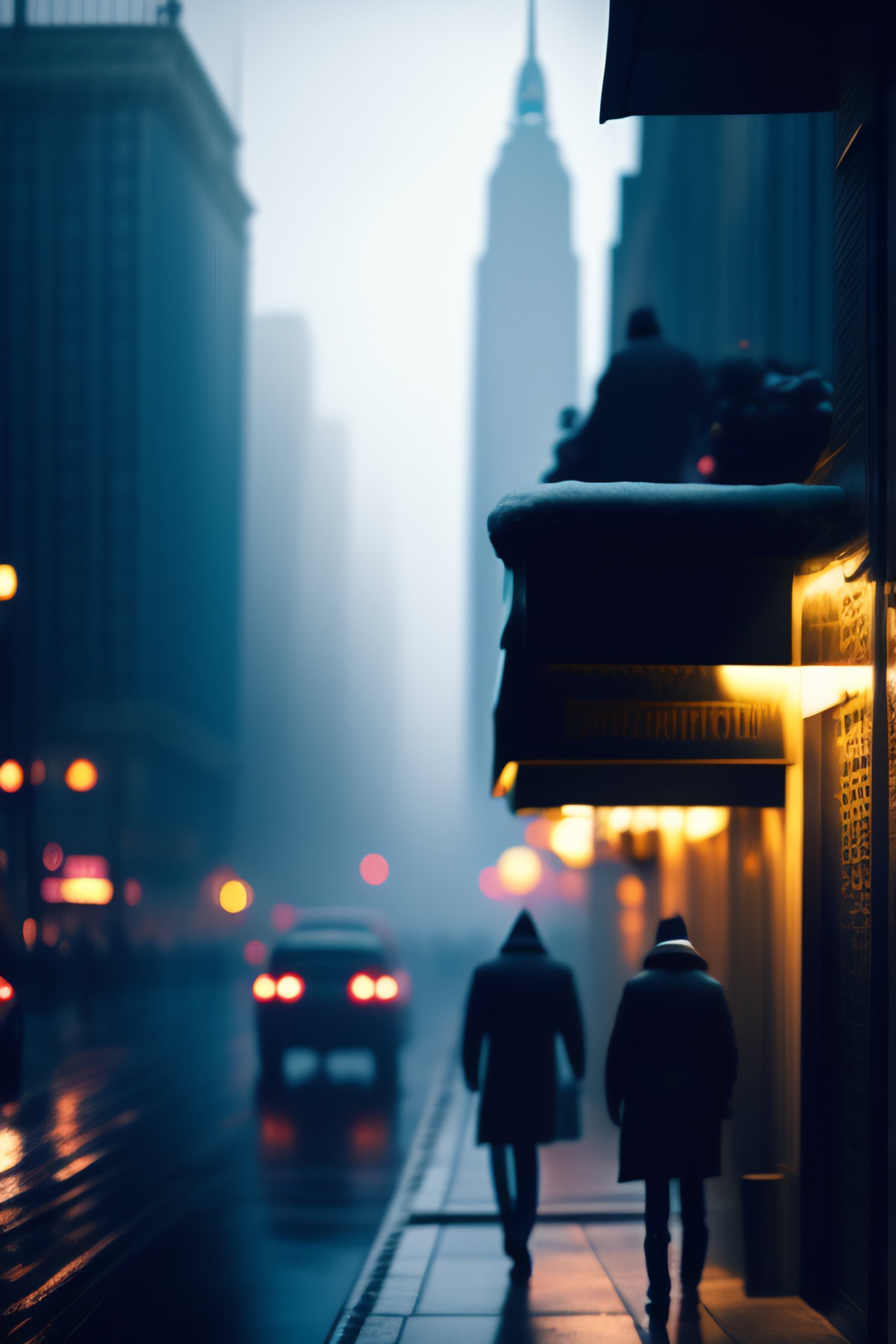 Foggy City Background