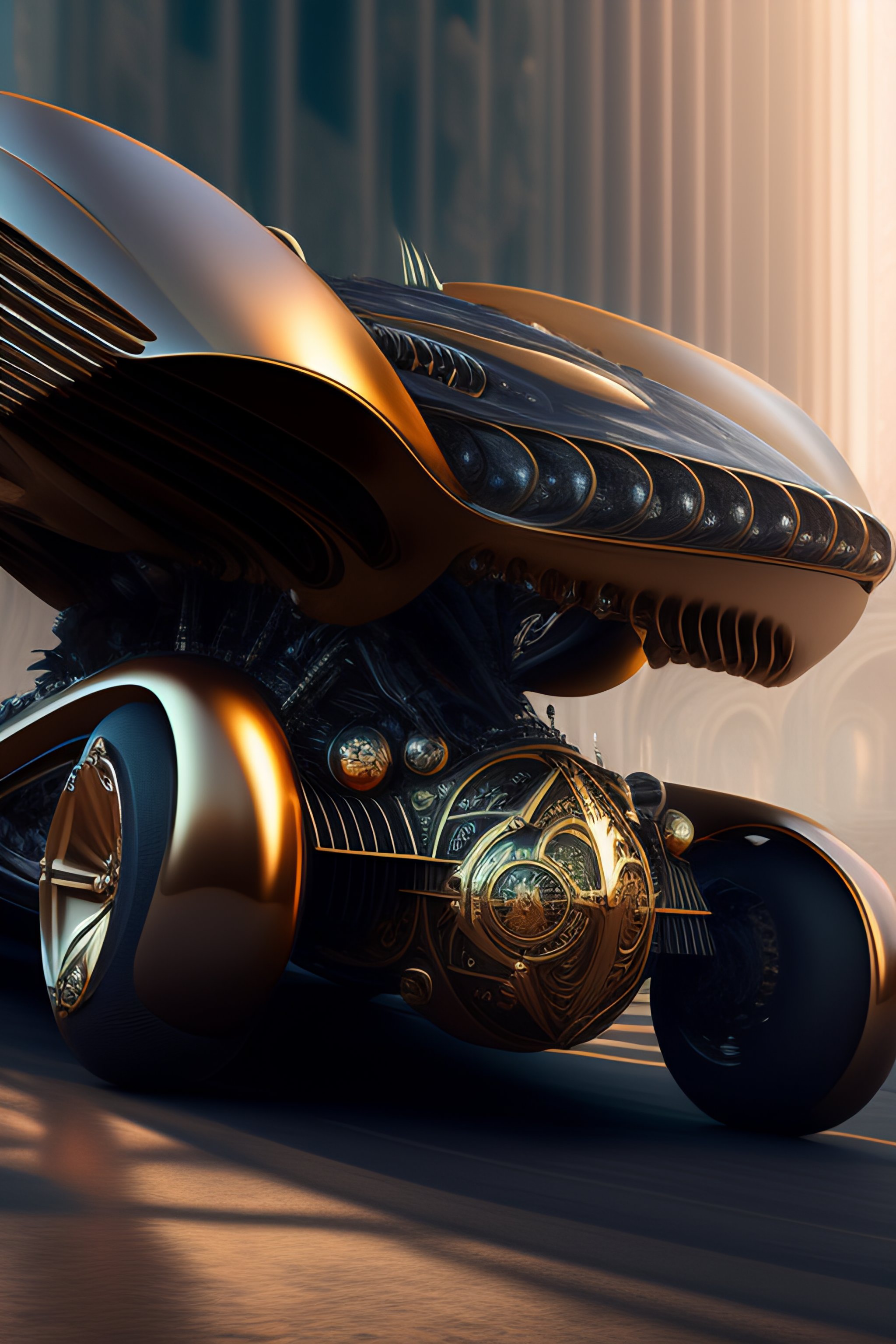 Lexica - Biomechanical steampunk batmobile reminiscent of fast ...