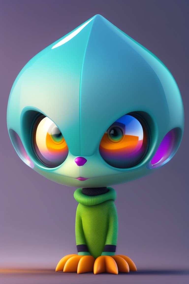 Lexica - An alien with big eyes, colorful skin and pointy ears