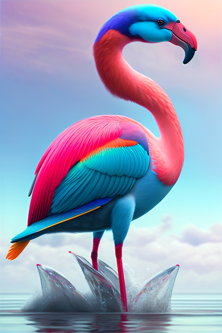 Lexica - Dolphin-Flamingo: Imagine a graceful aquatic creature with the ...