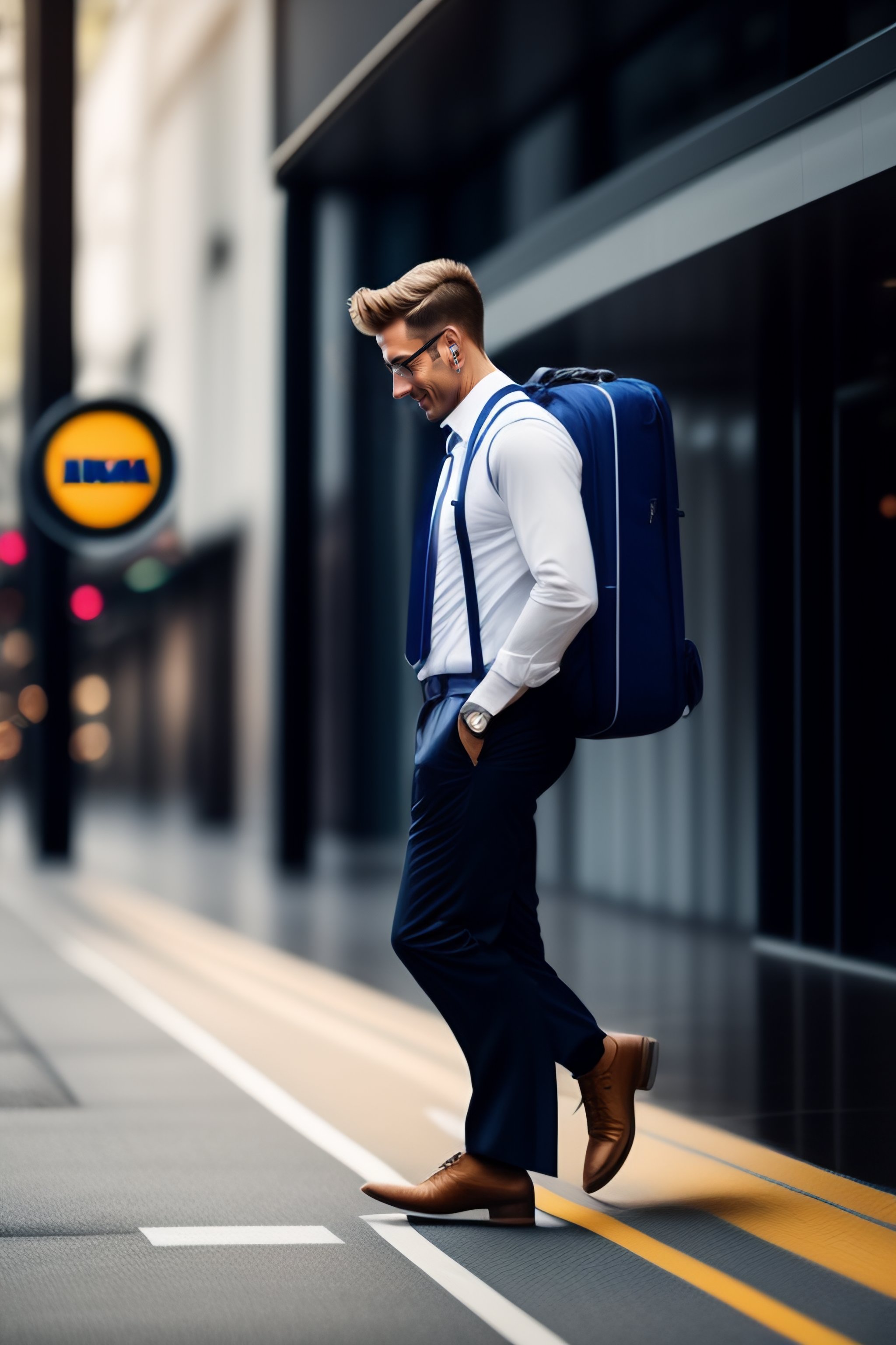 Lexica - Use the IKEA instruction booklet style, a business guy drag ...