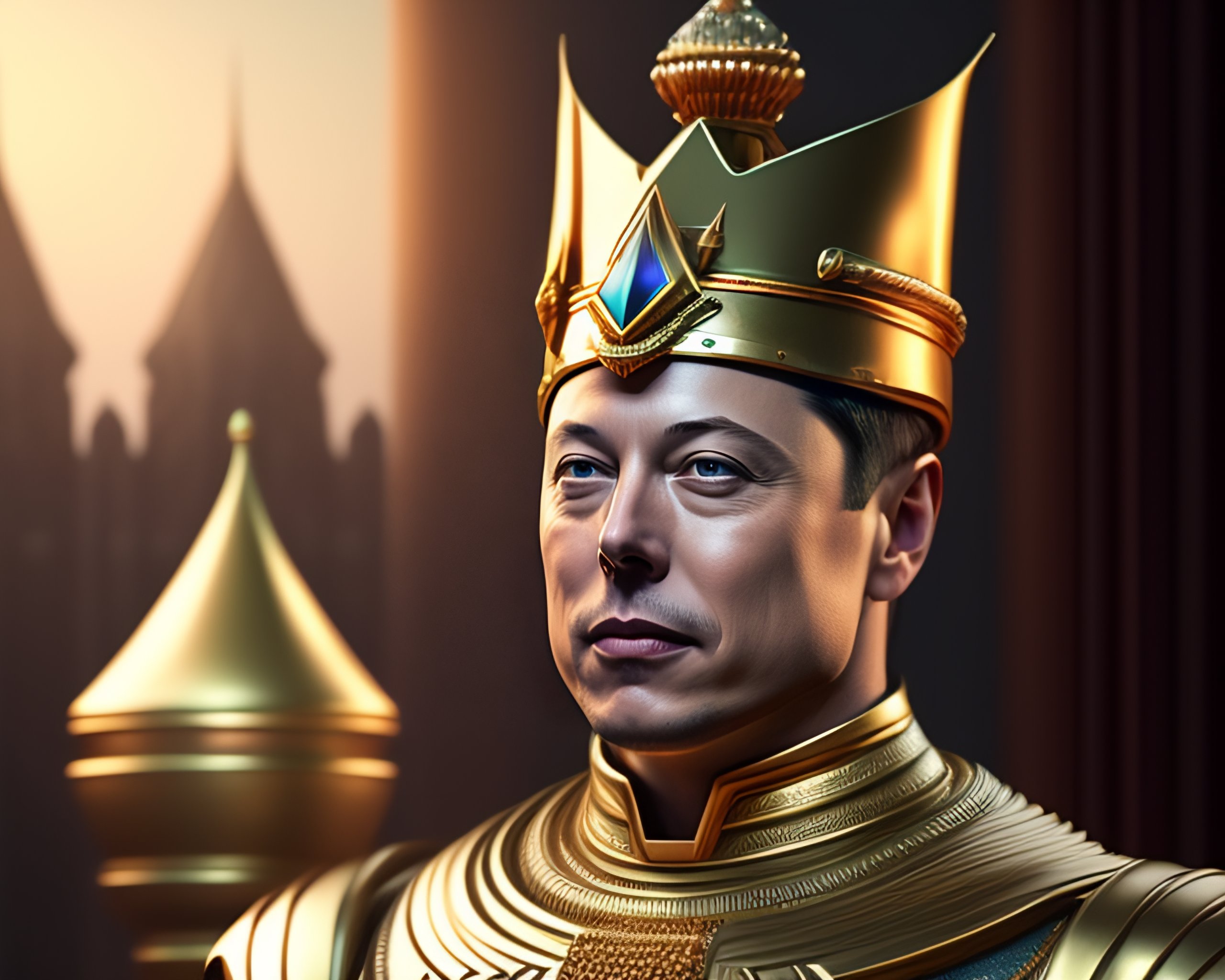 Lexica - Elon musk with robot hands and a pharaoh crown, 8k, fantasy