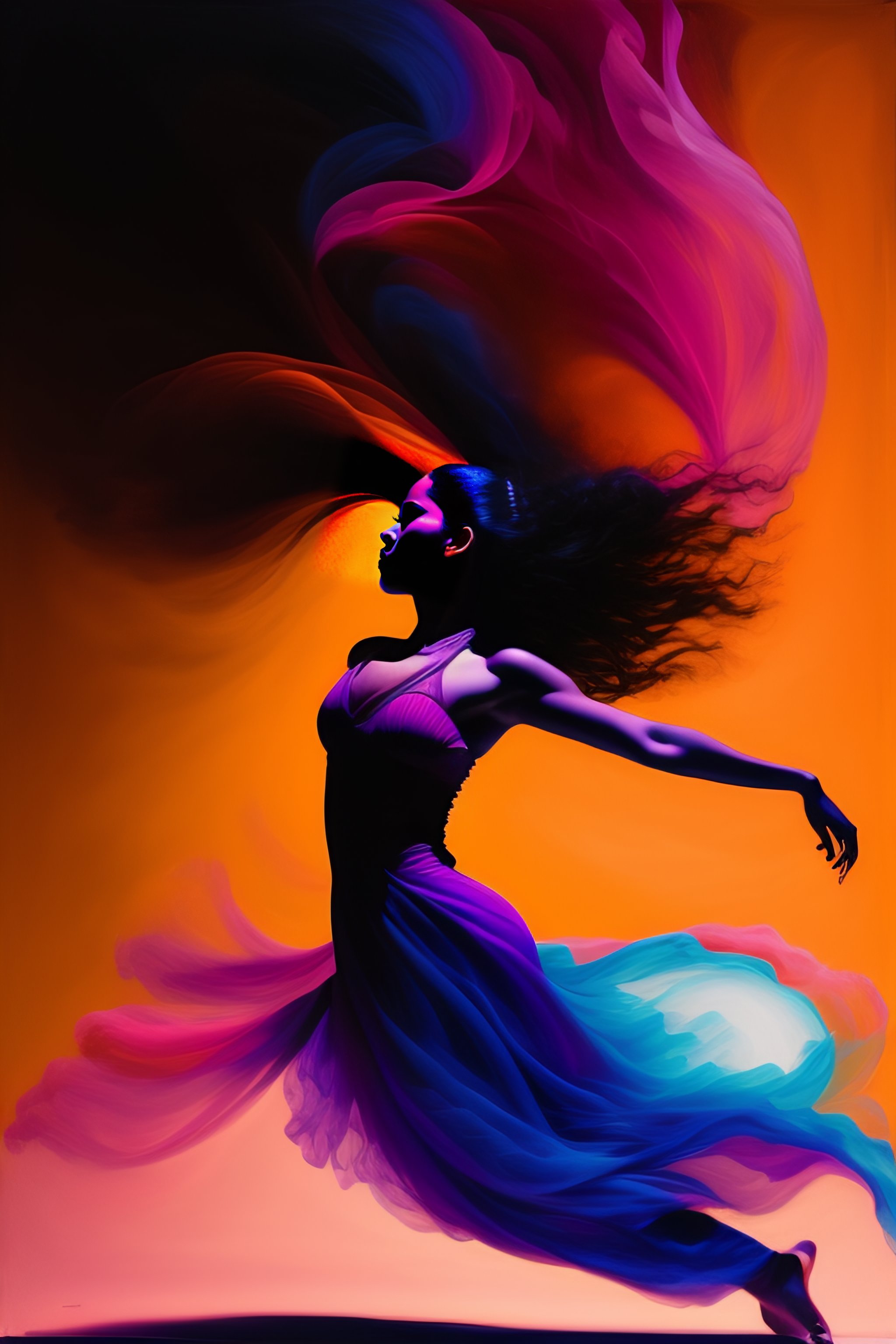Lexica - Female dancer in movement with face in shadow, latin dance ...