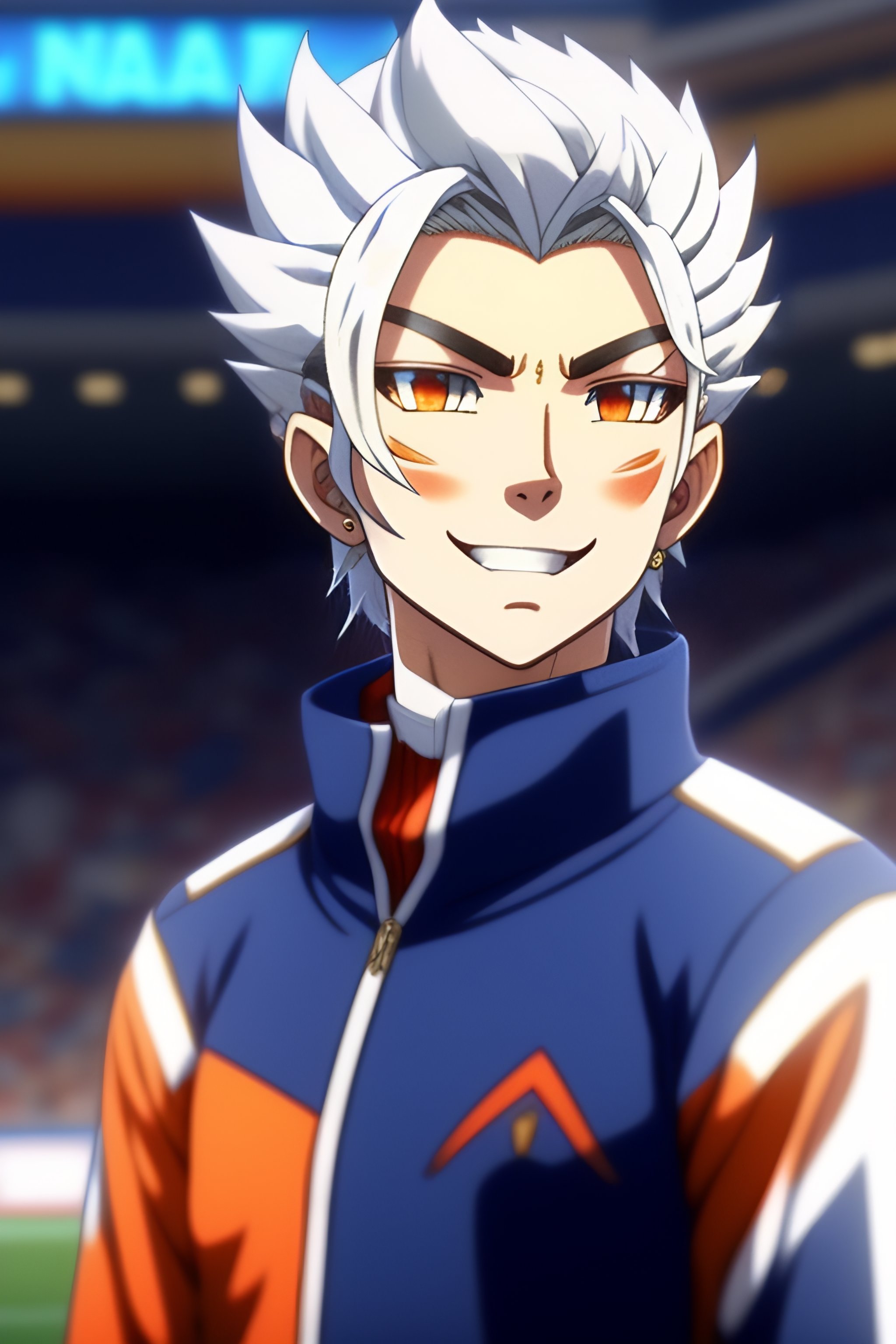 Lexica - Shawn frost from Inazuma Eleven with medium lenght white hair ...