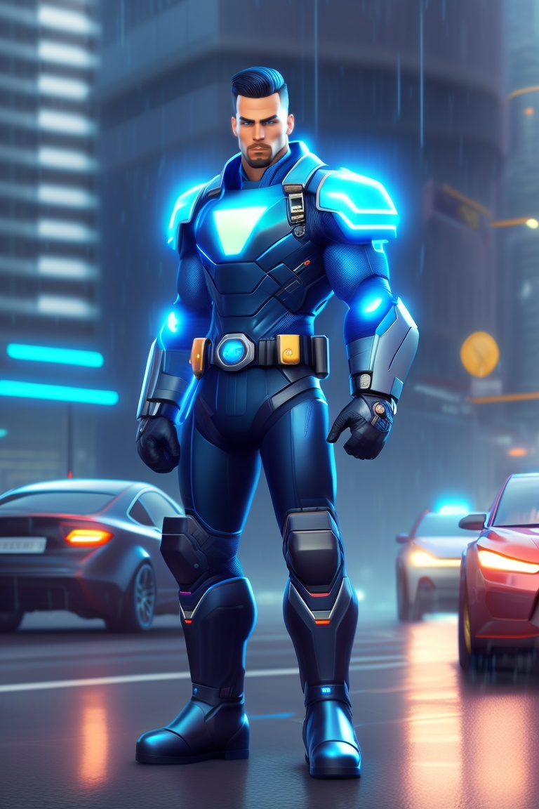 Lexica - Mario from the game with a suit based on the movie tron legacy ...