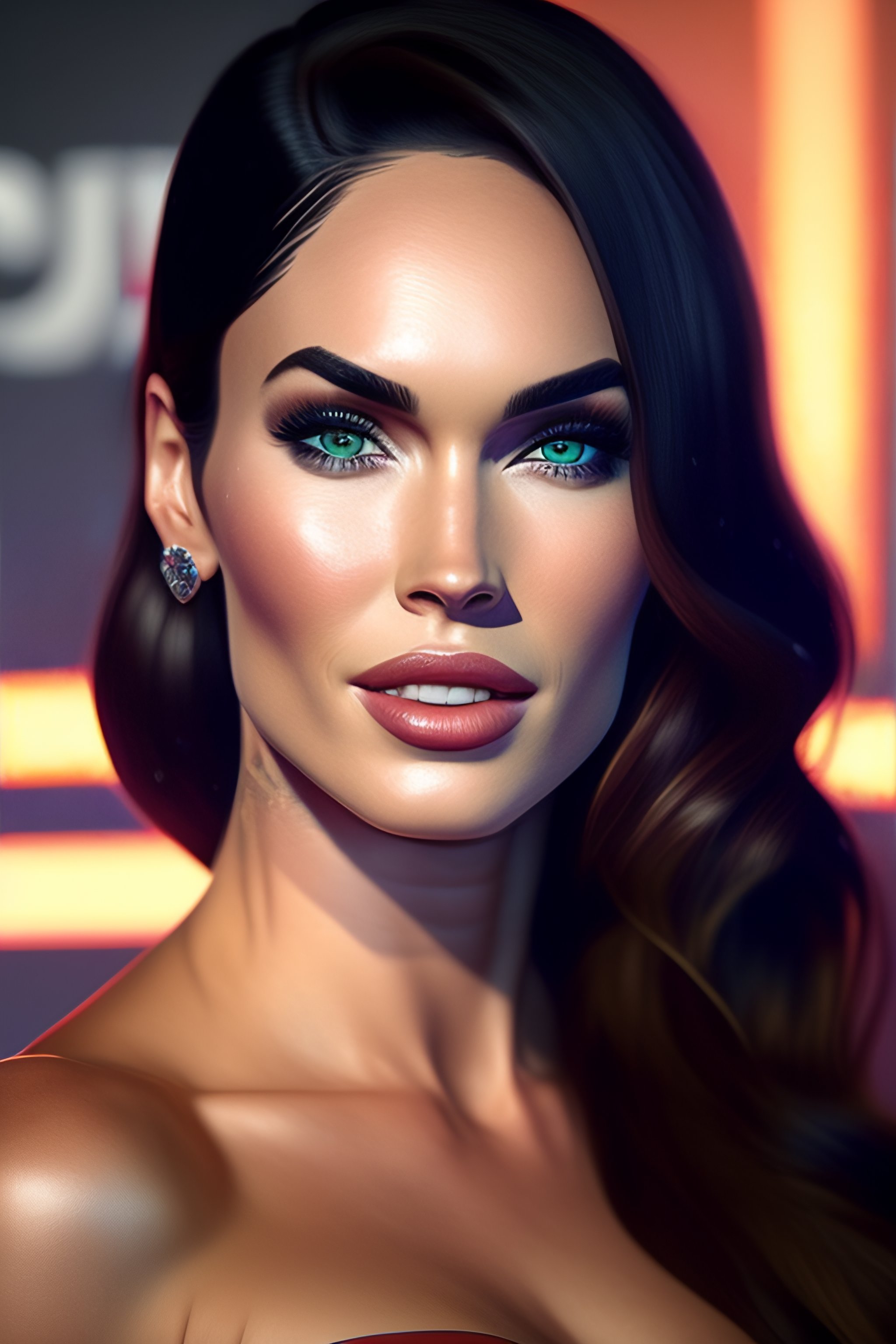 Lexica - Highly detailed portrait of Megan Fox, stephen bliss, unreal ...