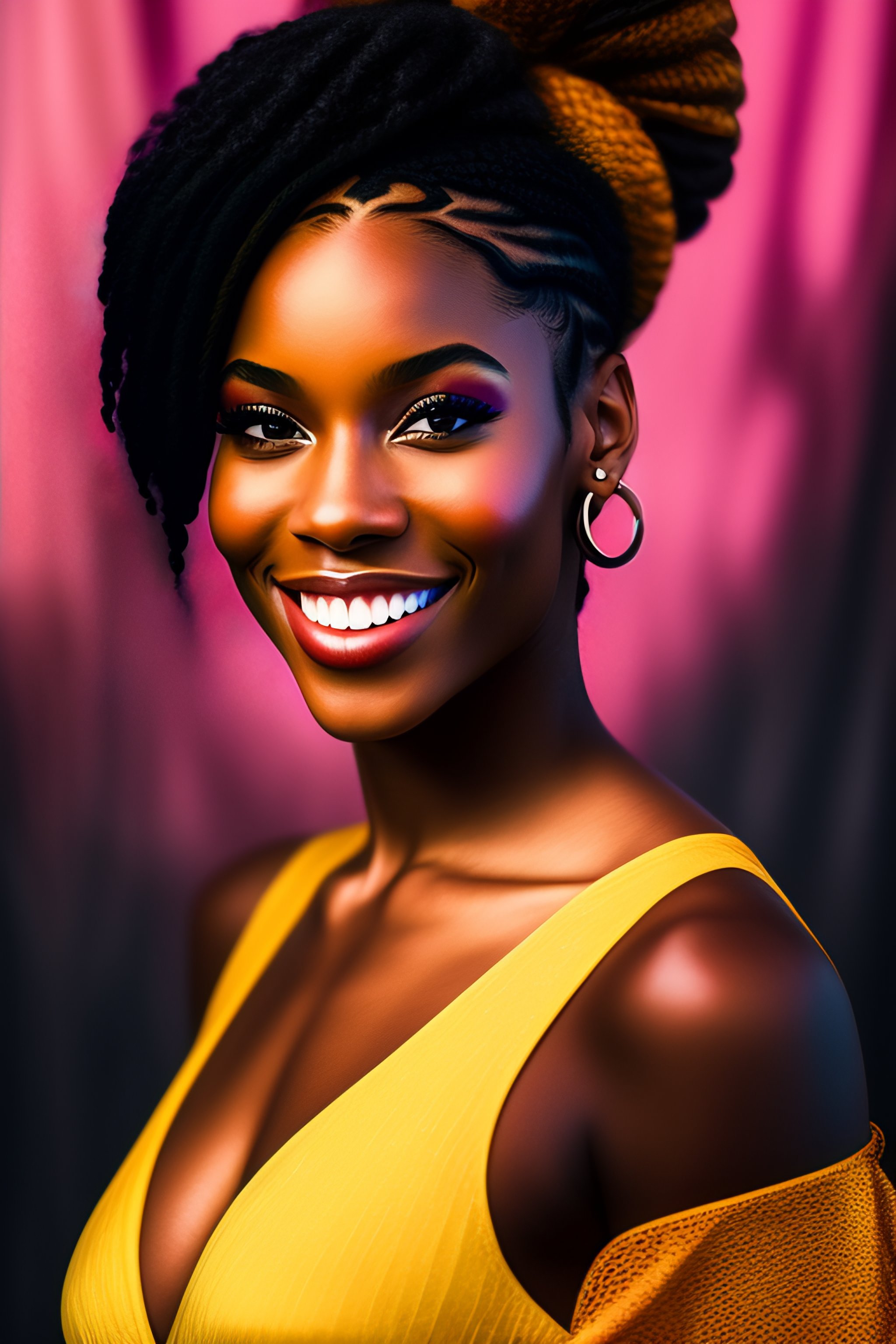 Lexica - Portrait of a uniquely pretty 20 year old black girl ...