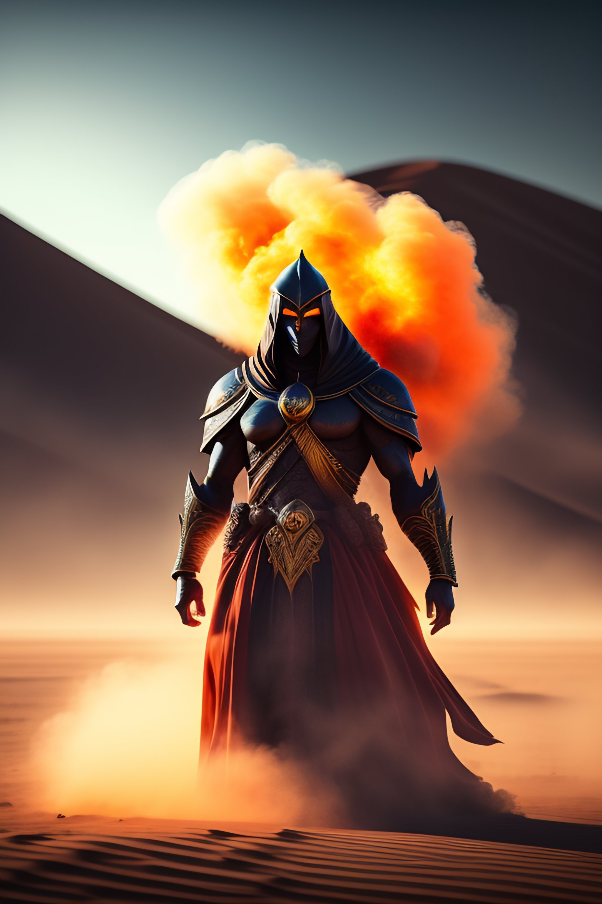 Lexica - Smoke demon in the desert, thick swirling smoke, mist ...