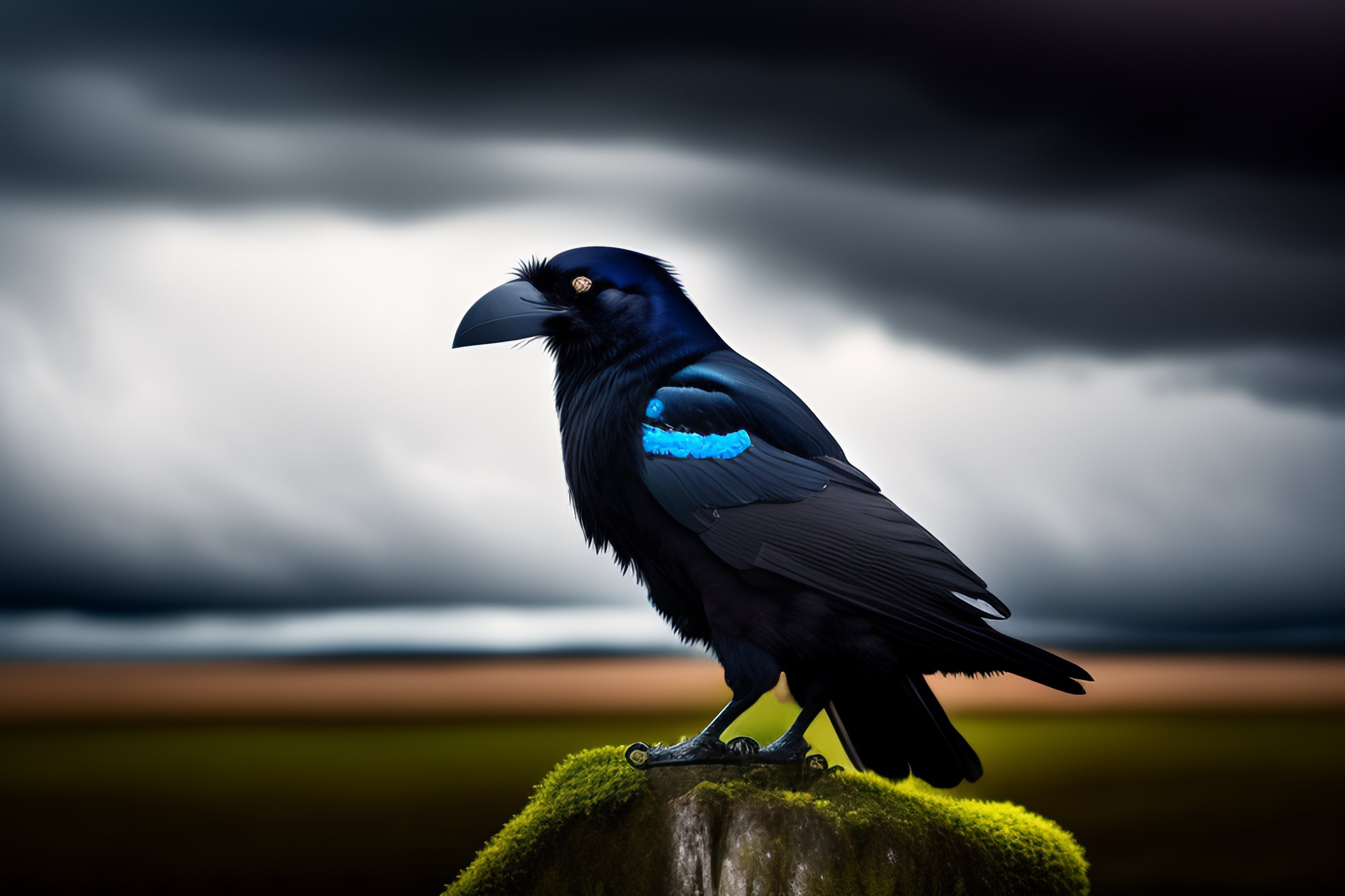 Lexica - Portrait of a hybrid raven and robot against a background of ...