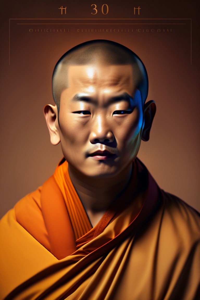 Lexica - 30 year Buddhist monk, clear face visual