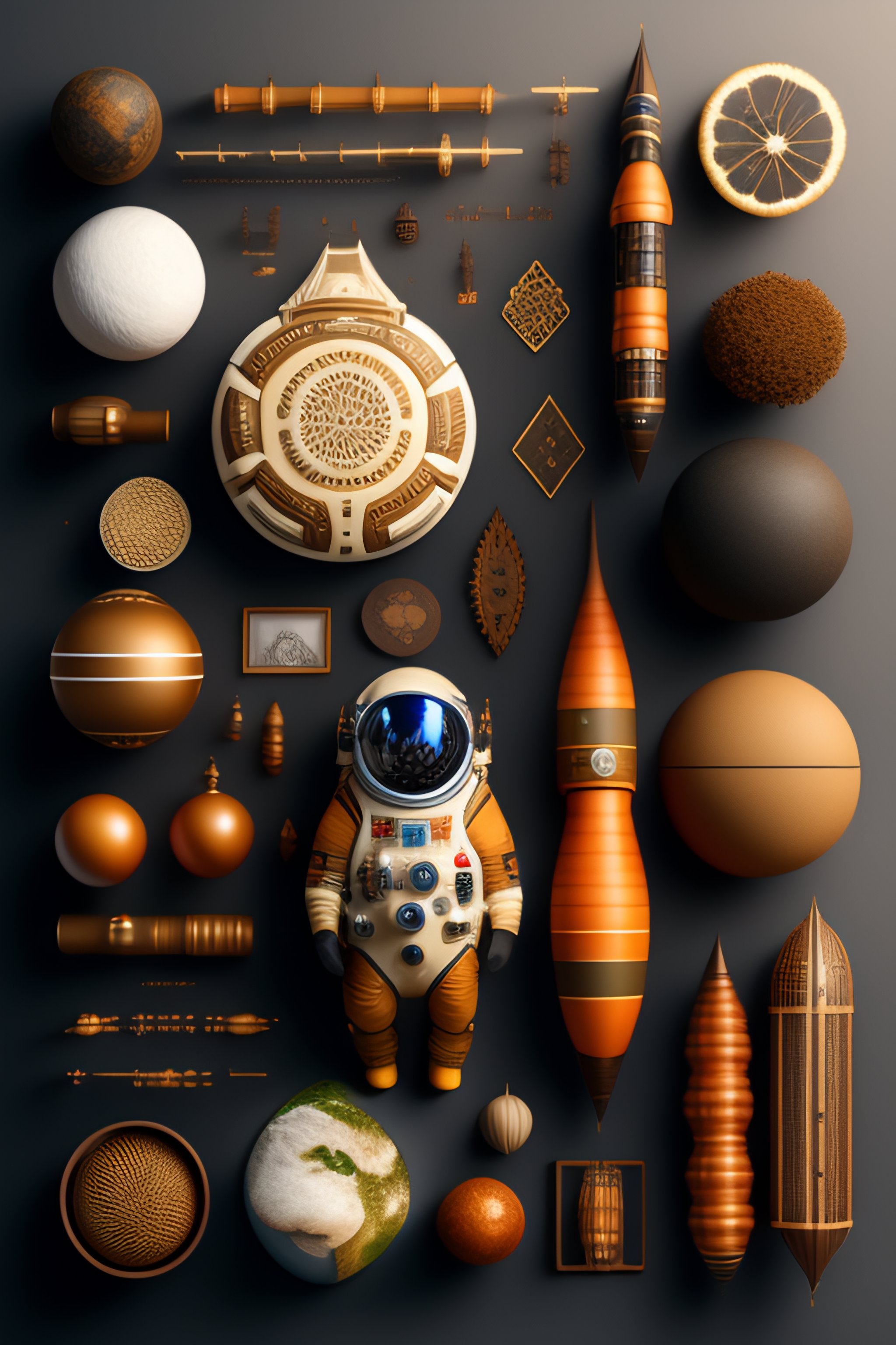 Lexica - 'Cosmonaut, Costumes and props, Knolling, Knolling layout ...