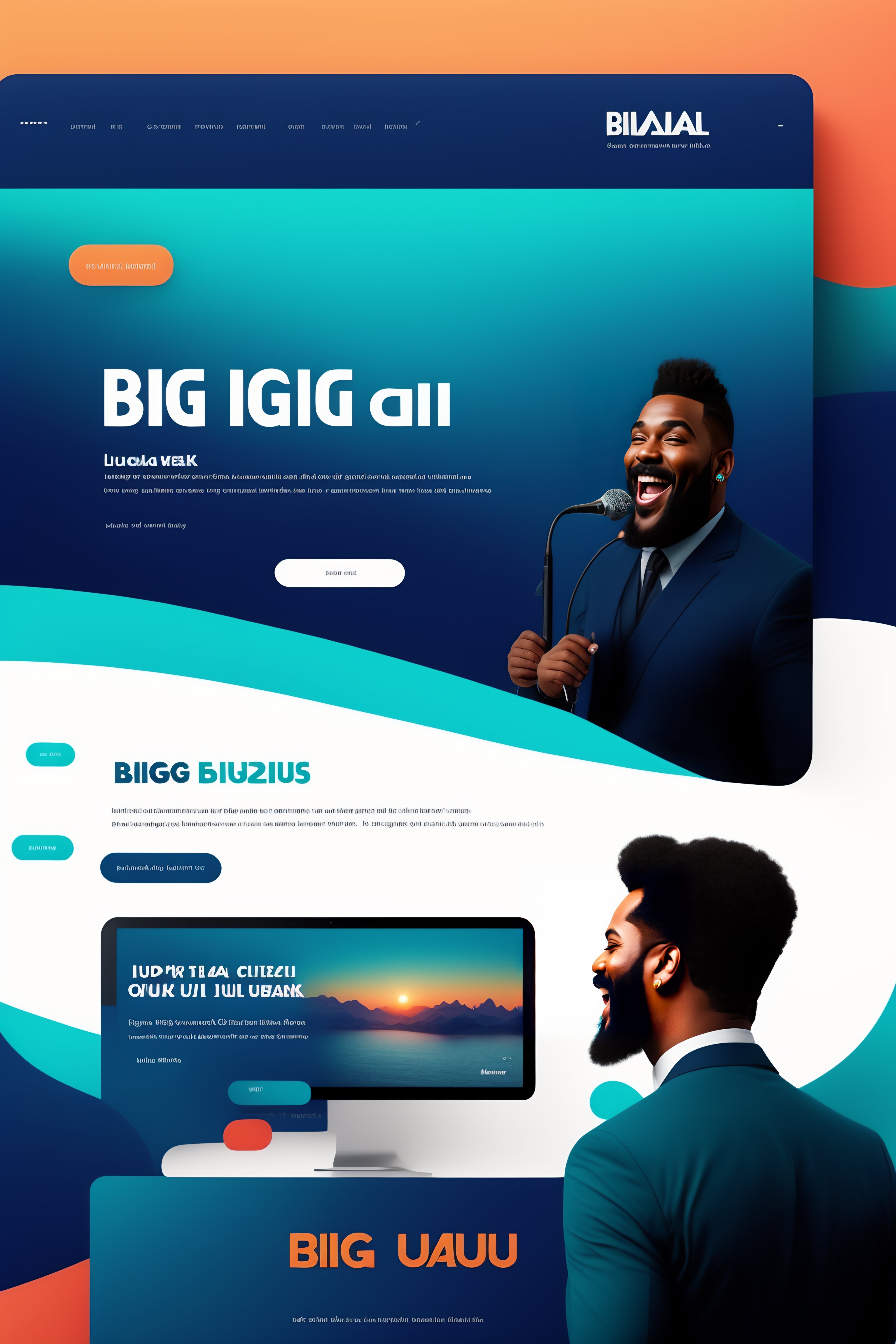 Lexica - Create a UI / UX Landing page for a comedy network called Big ...