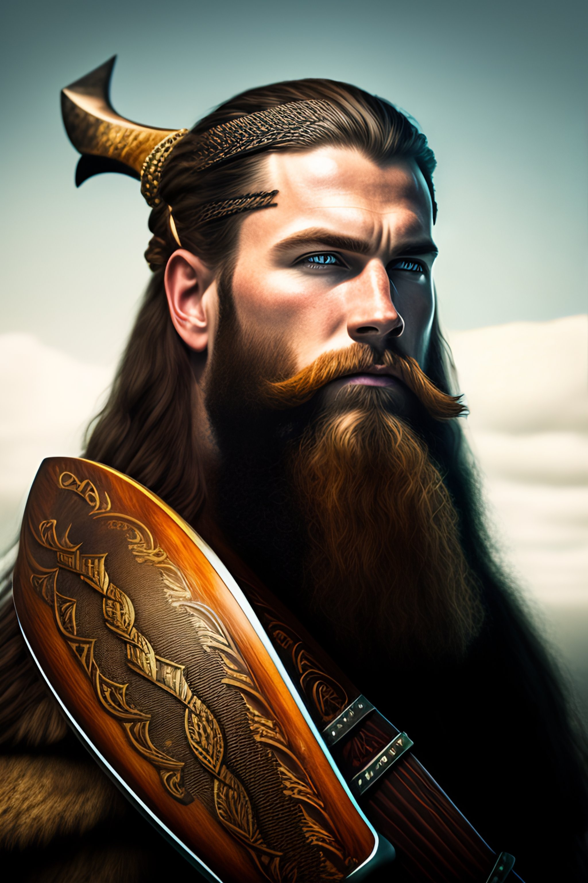 Lexica - Portrait of viking with axe