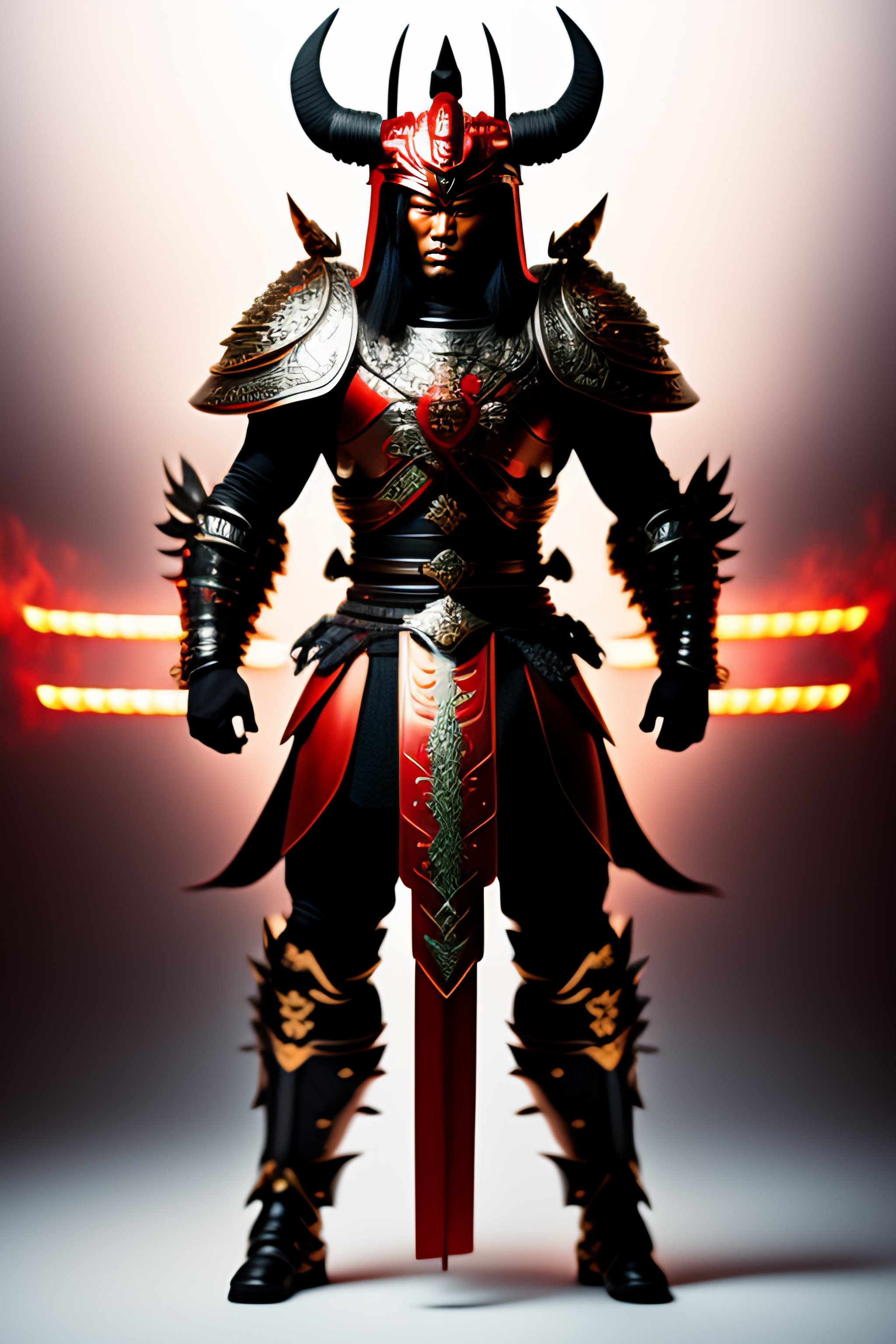 Lexica - Full body shot of a samurai wearing composite samurai armor ...